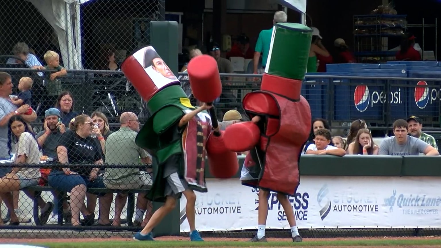 Costume fighting on field | 08/06/2023 | Flying Squirrels
