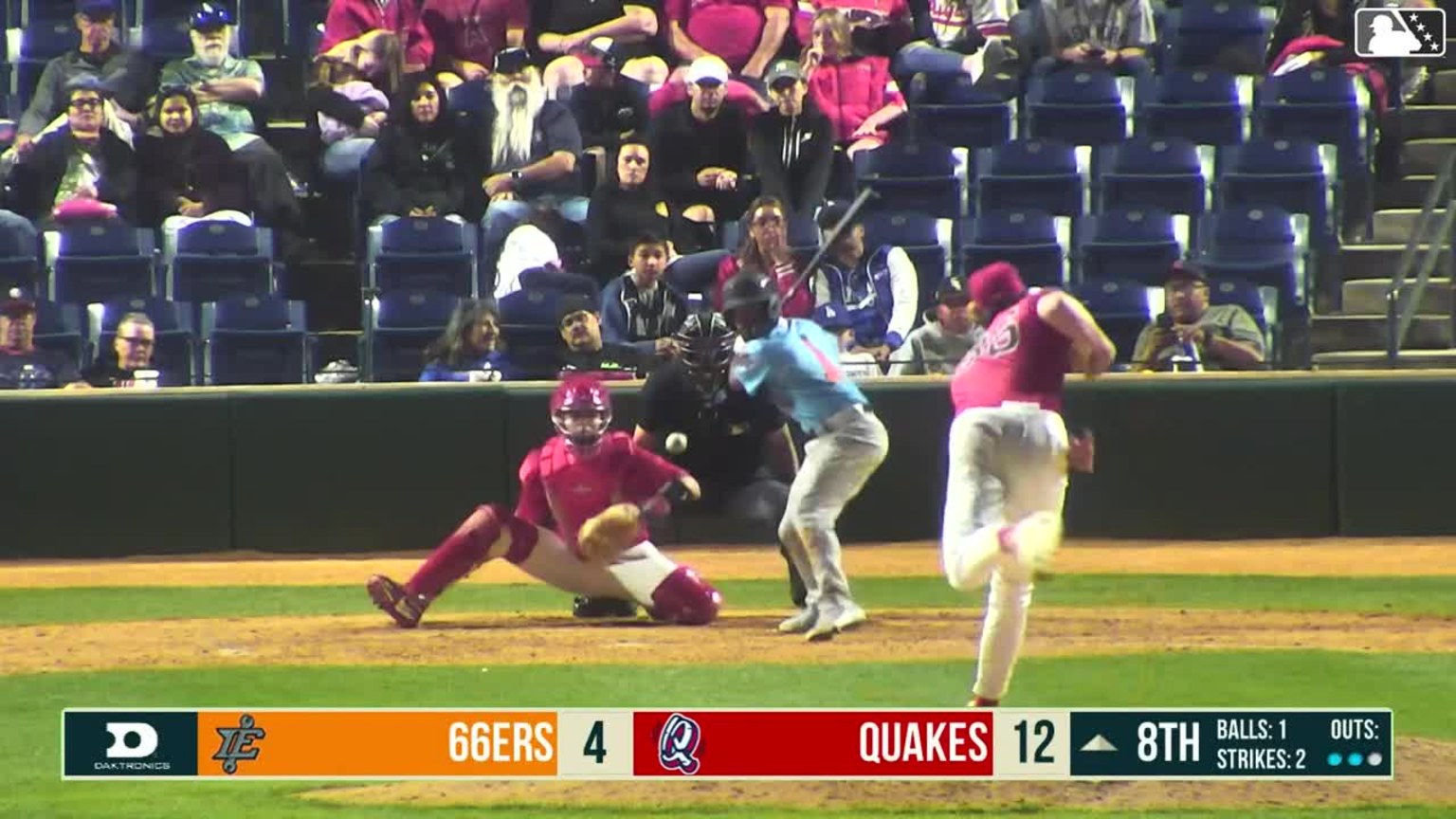 Dervy Ventura singles on a ground ball to shortstop Kendrey Maduro ...