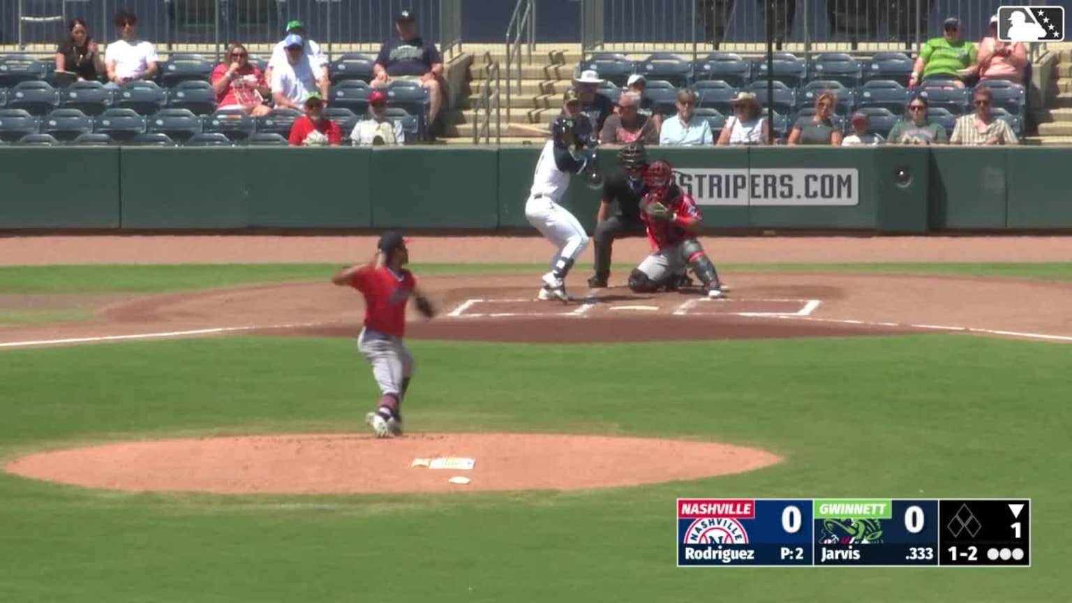 Jim Jarvis homers (3) on a line drive to right center field. | 04/12 ...