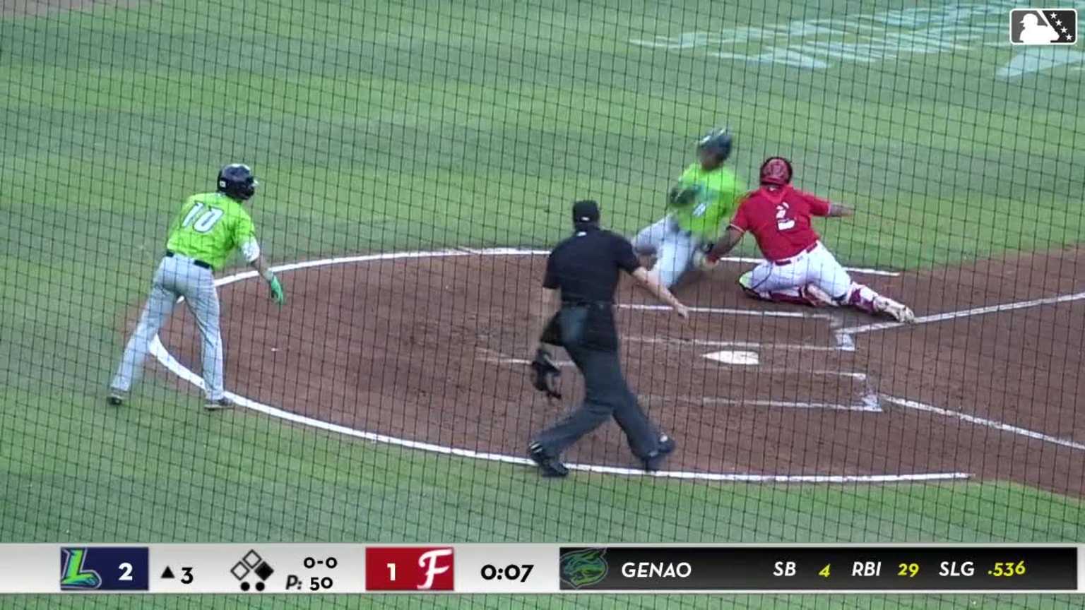 Jeremy De La Rosa throws out a runner at home | 05/22/2024 | Nationals