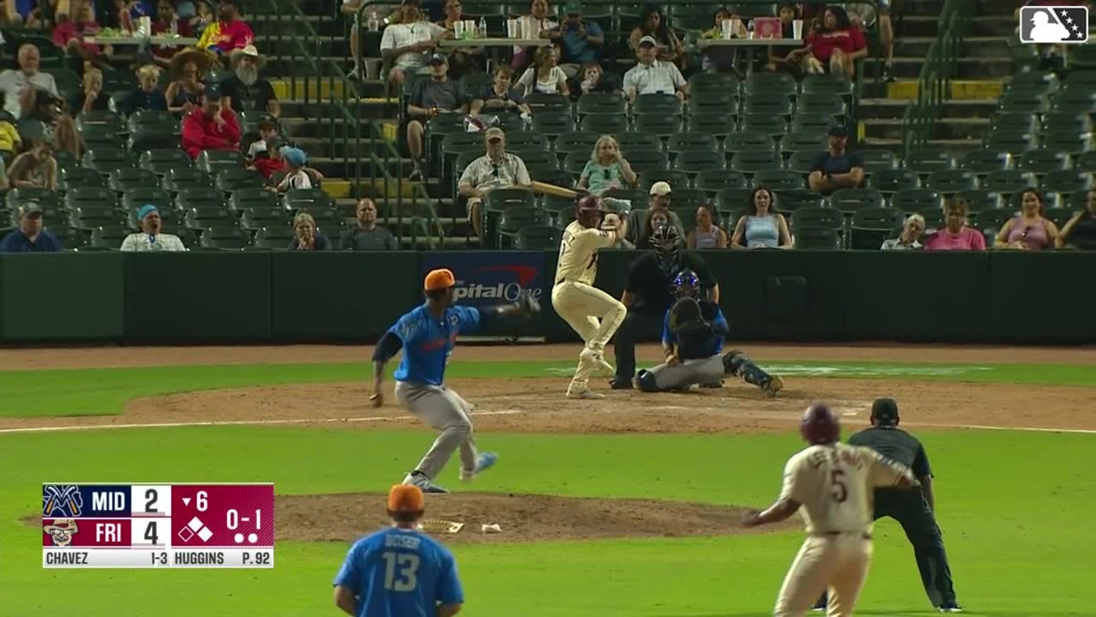 Frainyer Chavez singles on a sharp line drive to right fielder Devin ...