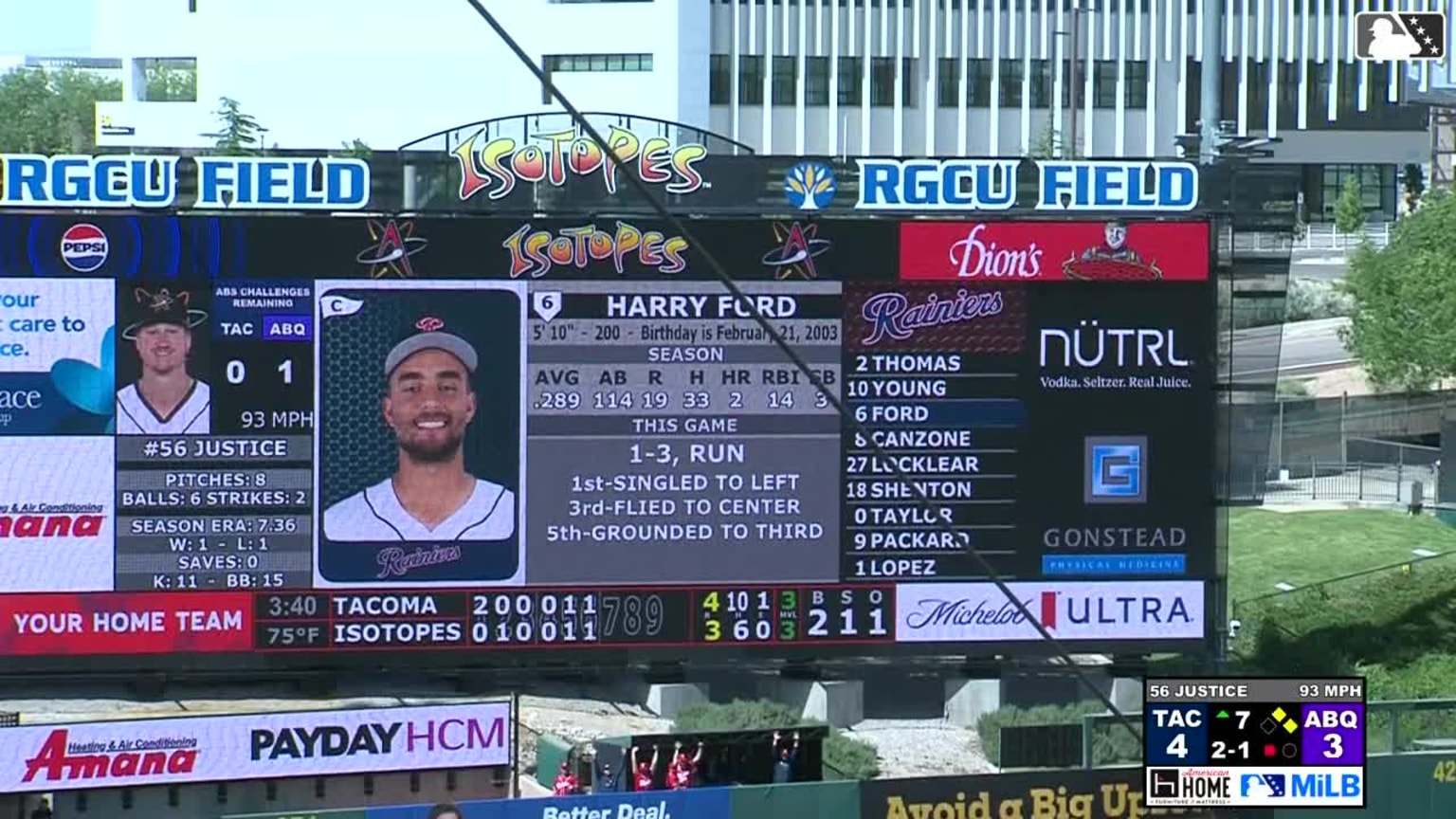 Harry Ford's third home run of the season | 05/18/2025 | Rainiers