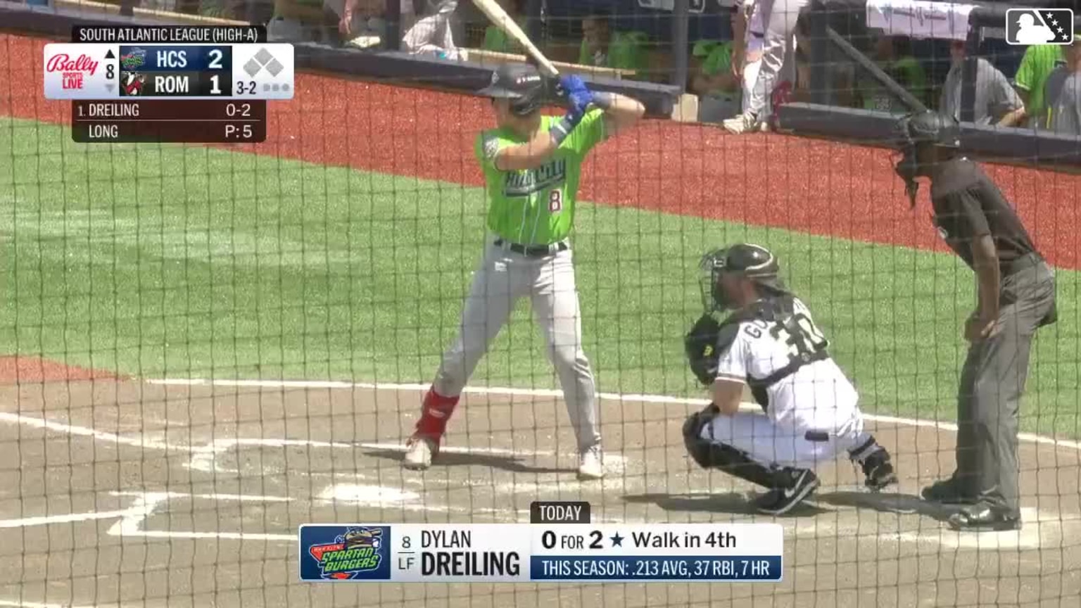 Dylan Dreiling's solo home run | 07/13/2025 | Spartanburgers