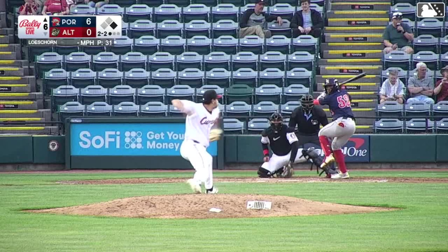 Marvin Alcantara doubles (2) on a line drive to left fielder Titus ...