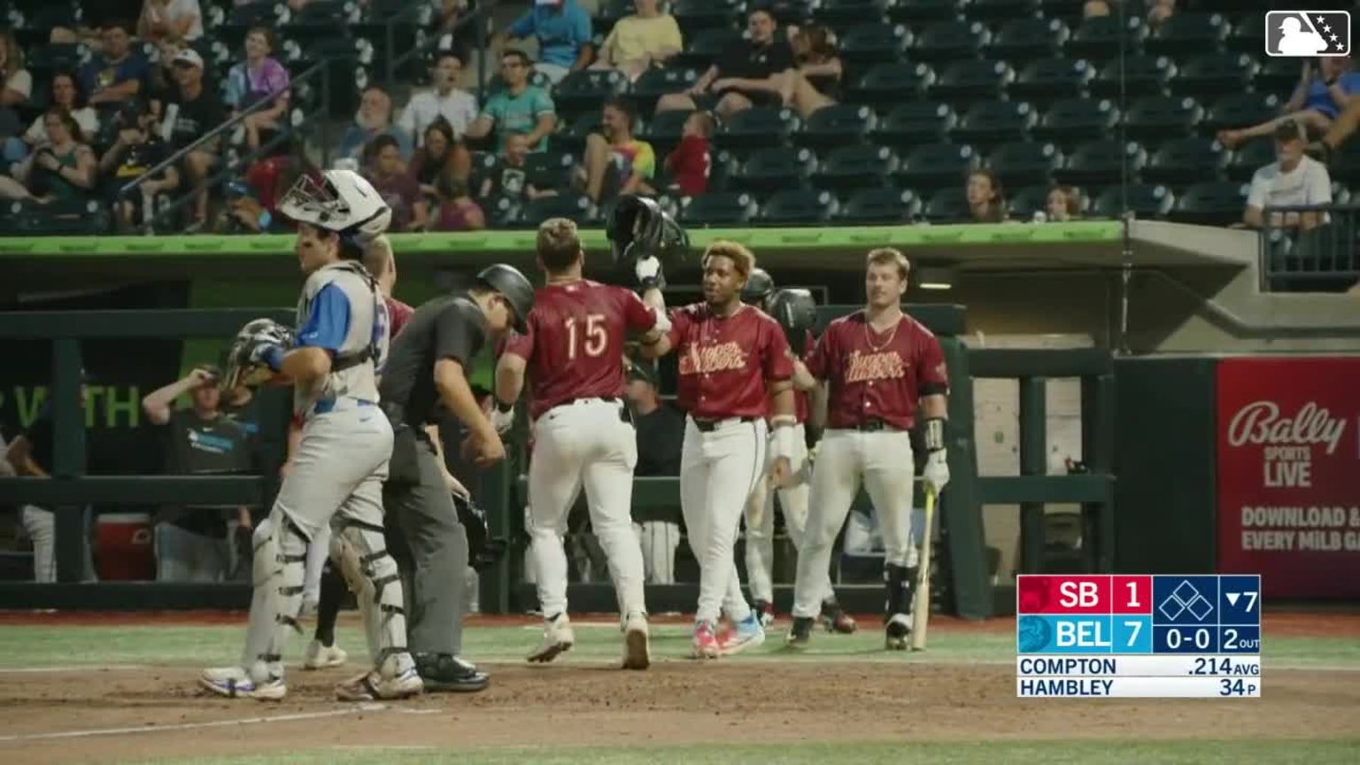 Brandon Compton's first professional home run | 08/16/2025 | Sky Carp