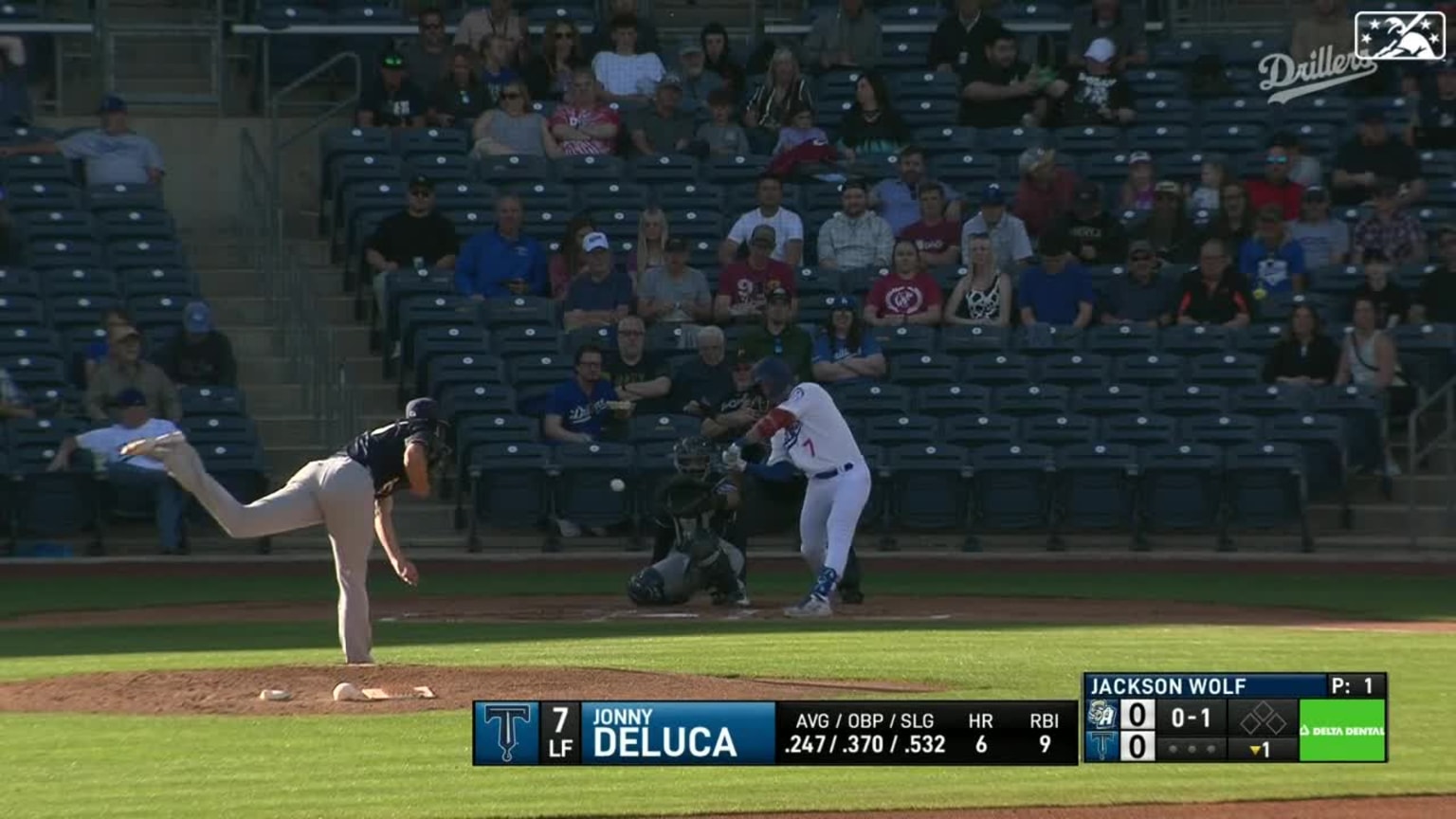 Jonny DeLuca belts leadoff homer | 05/02/2023 | Drillers