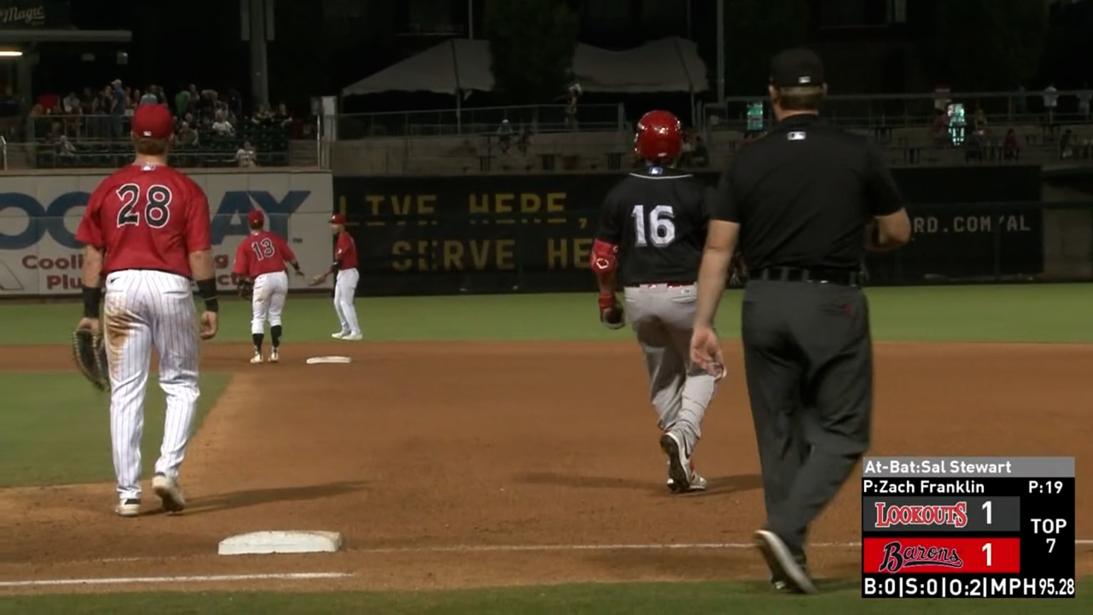 Sal Stewart's four hits | 05/16/2025 | Lookouts