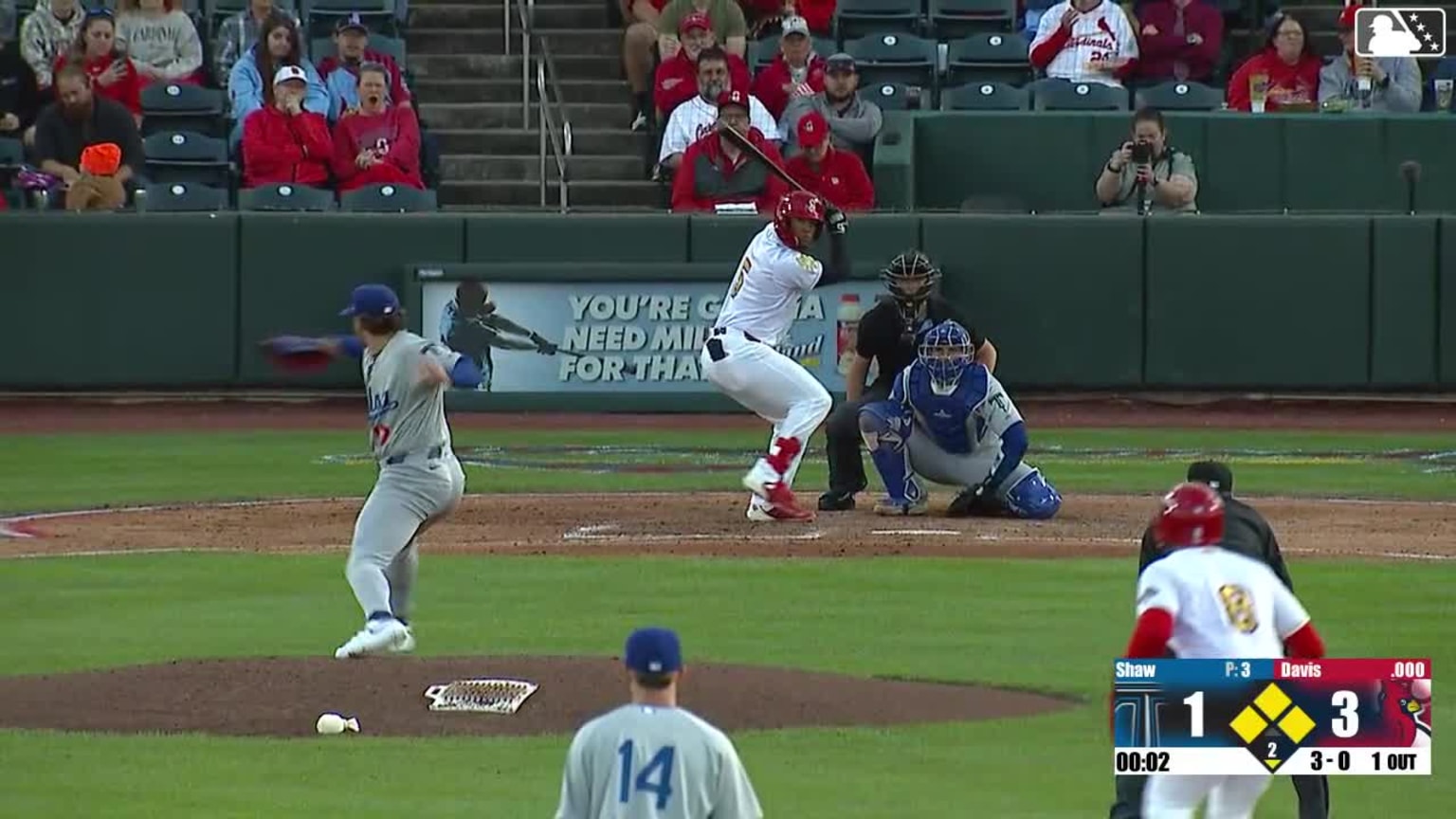 Chase Davis walks. Travis Honeyman scores. Jeremy Rivas to 3rd. Jon Jon ...