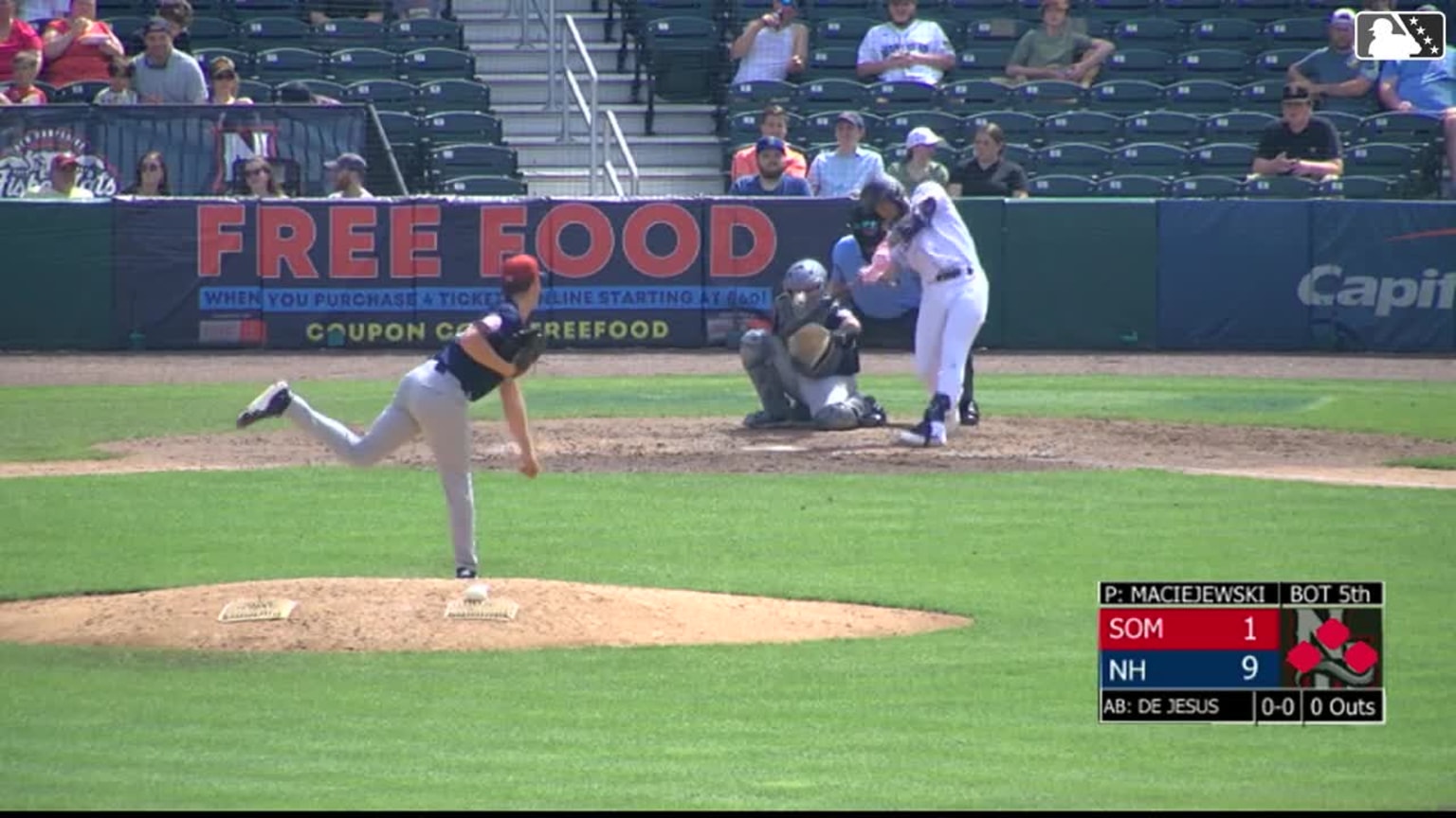 Alex De Jesus' second homer of the game | 05/26/2024 | Fisher Cats