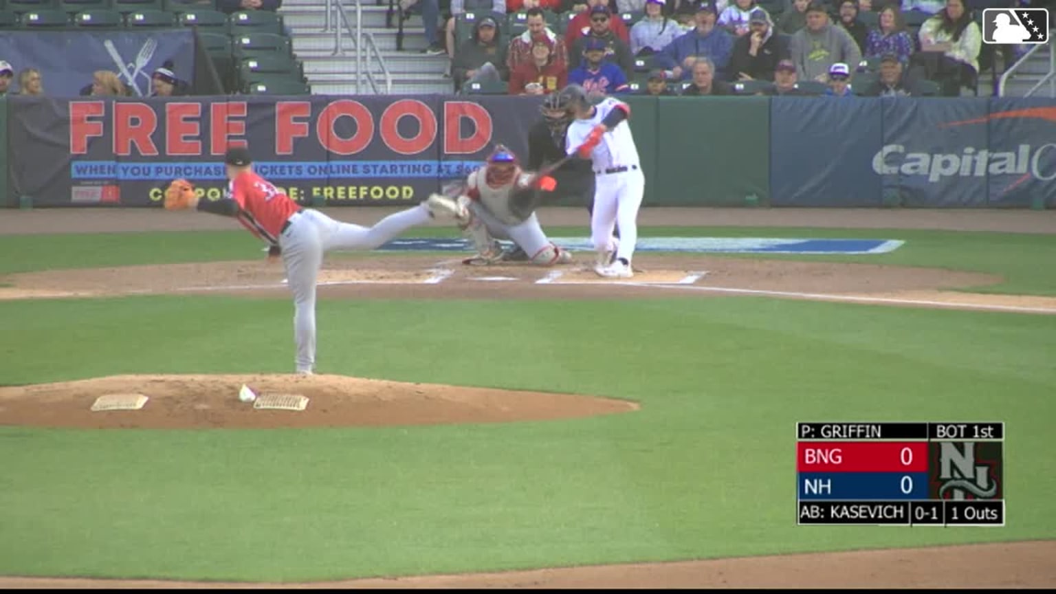Josh Kasevich cranks a homer to left field | 04/23/2024 | Fisher Cats