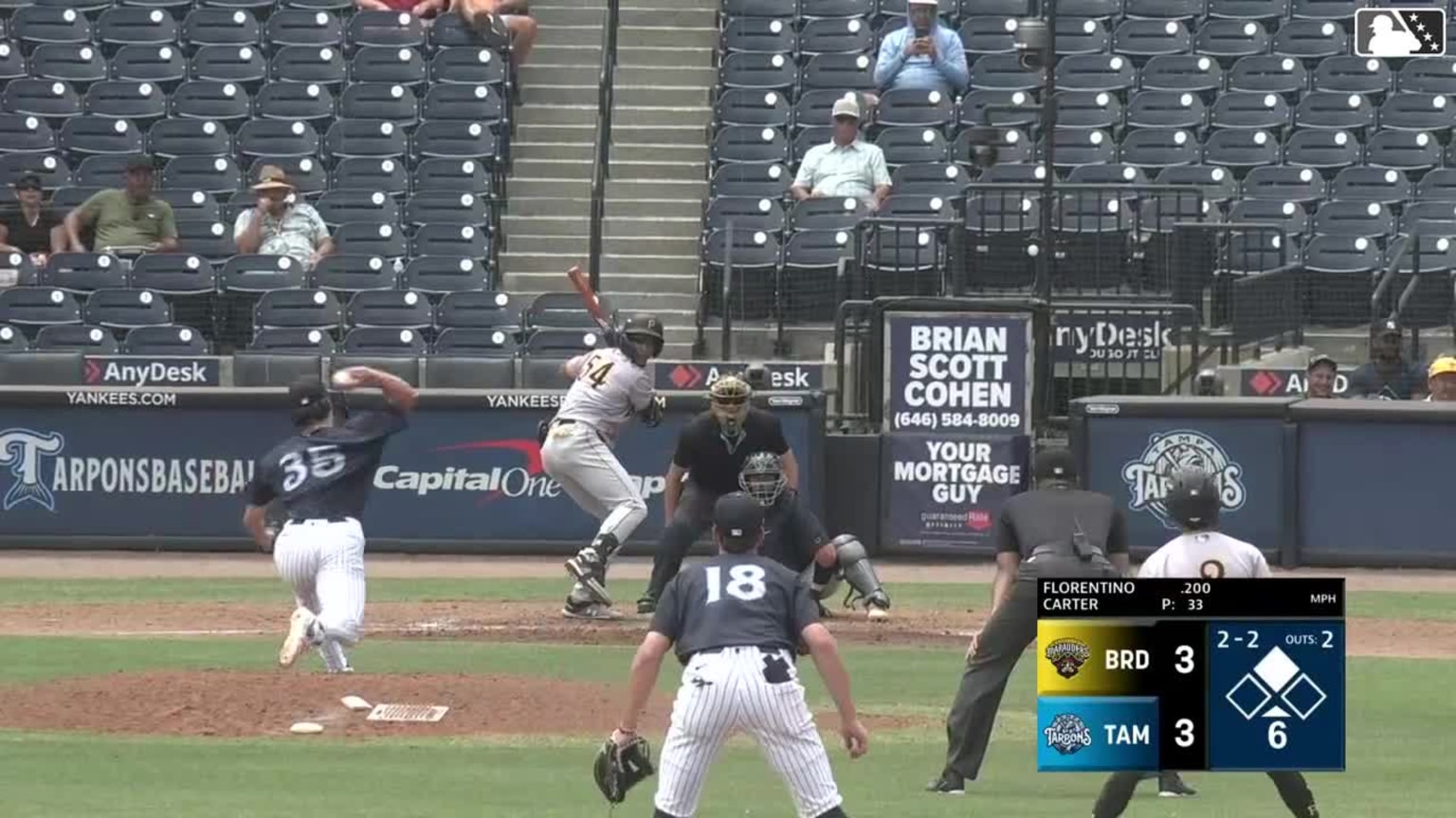 Edward Florentino singles on a ground ball to right fielder JoJo ...