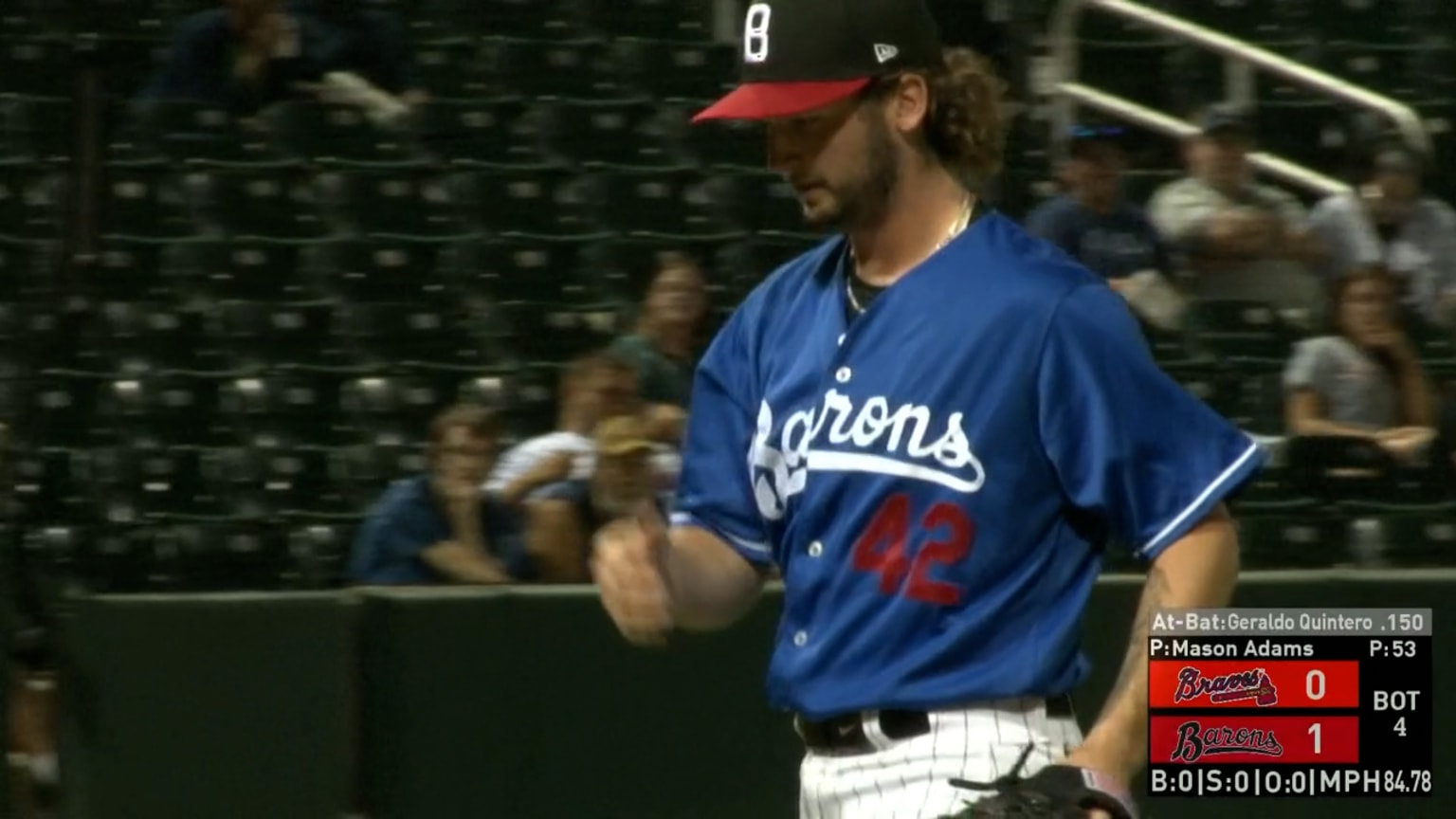 Mason Adams K's the side as part of a nine K game | 04/17/2024 | Barons