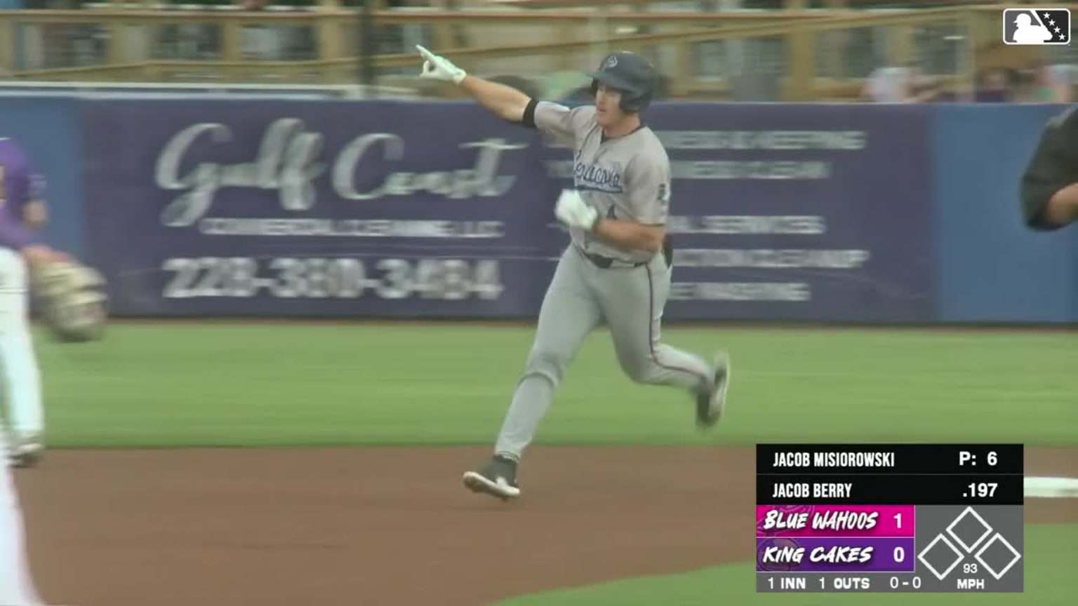 Jacob Berry hits solo homer | 07/01/2024 | Blue Wahoos