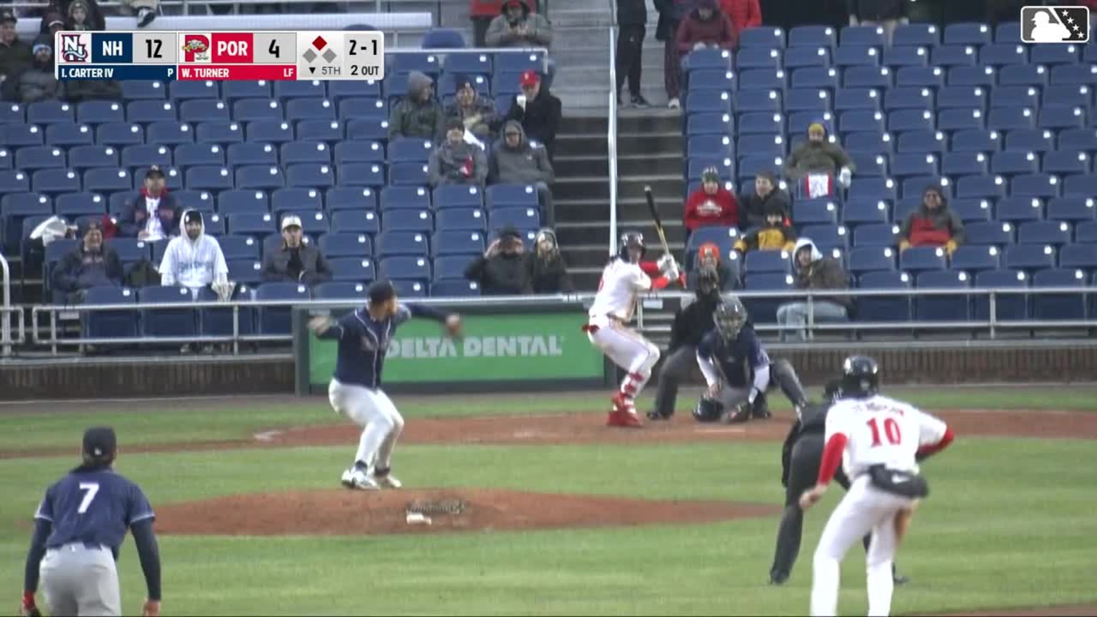 Will Turner singles on a soft fly ball to center fielder Ismael Munguia ...