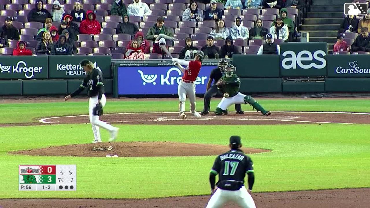 Luke Hayden's fifth K in High-A Dayton debut | 04/19/2025 | Dragons