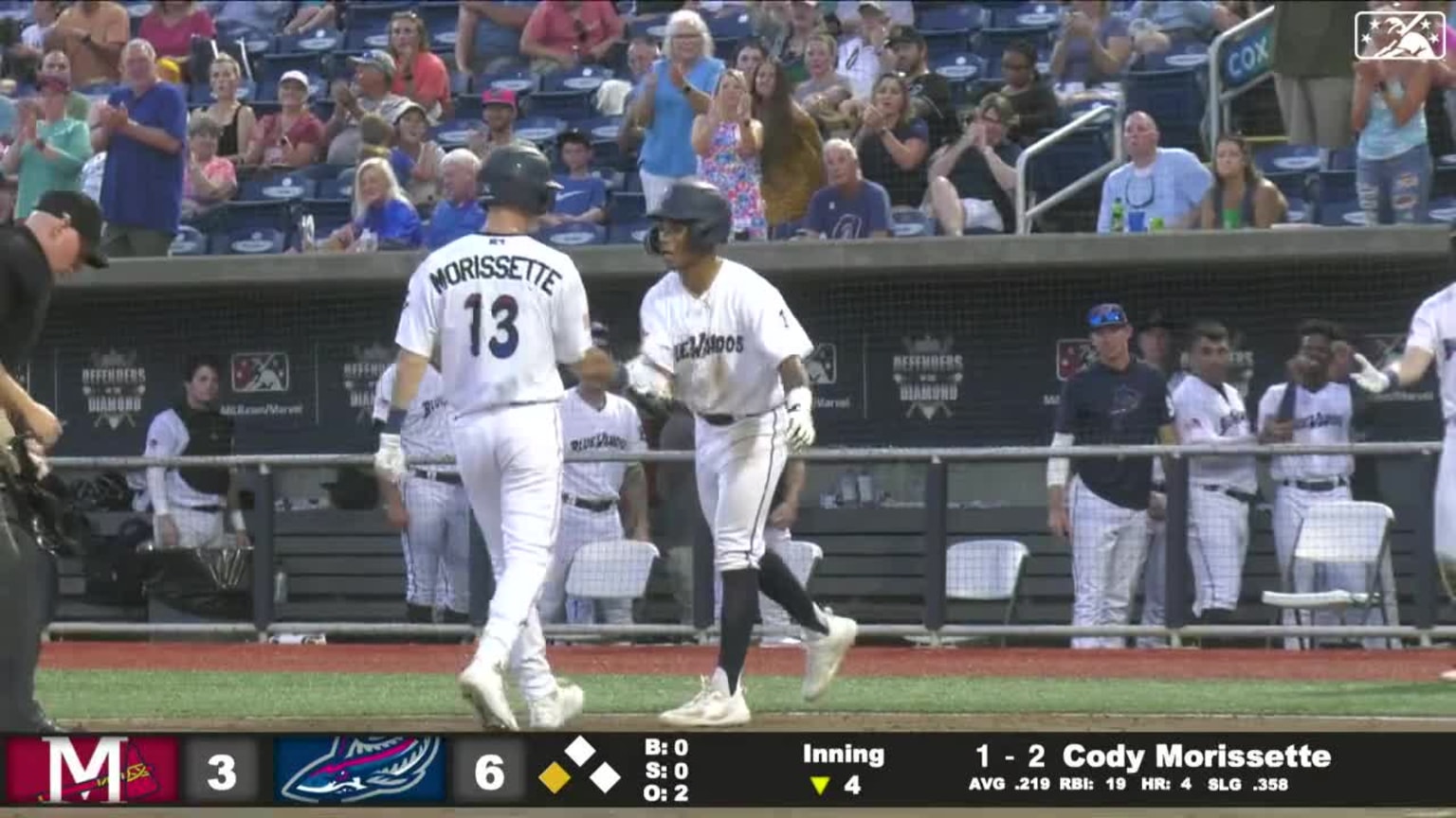 Cody Morissette's two-run homer | 06/14/2023 | Blue Wahoos