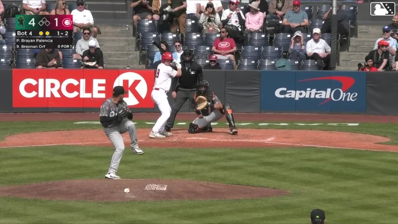 Brennan Orf triples (1) on a fly ball to right fielder Ty Hanchey. | 04 ...