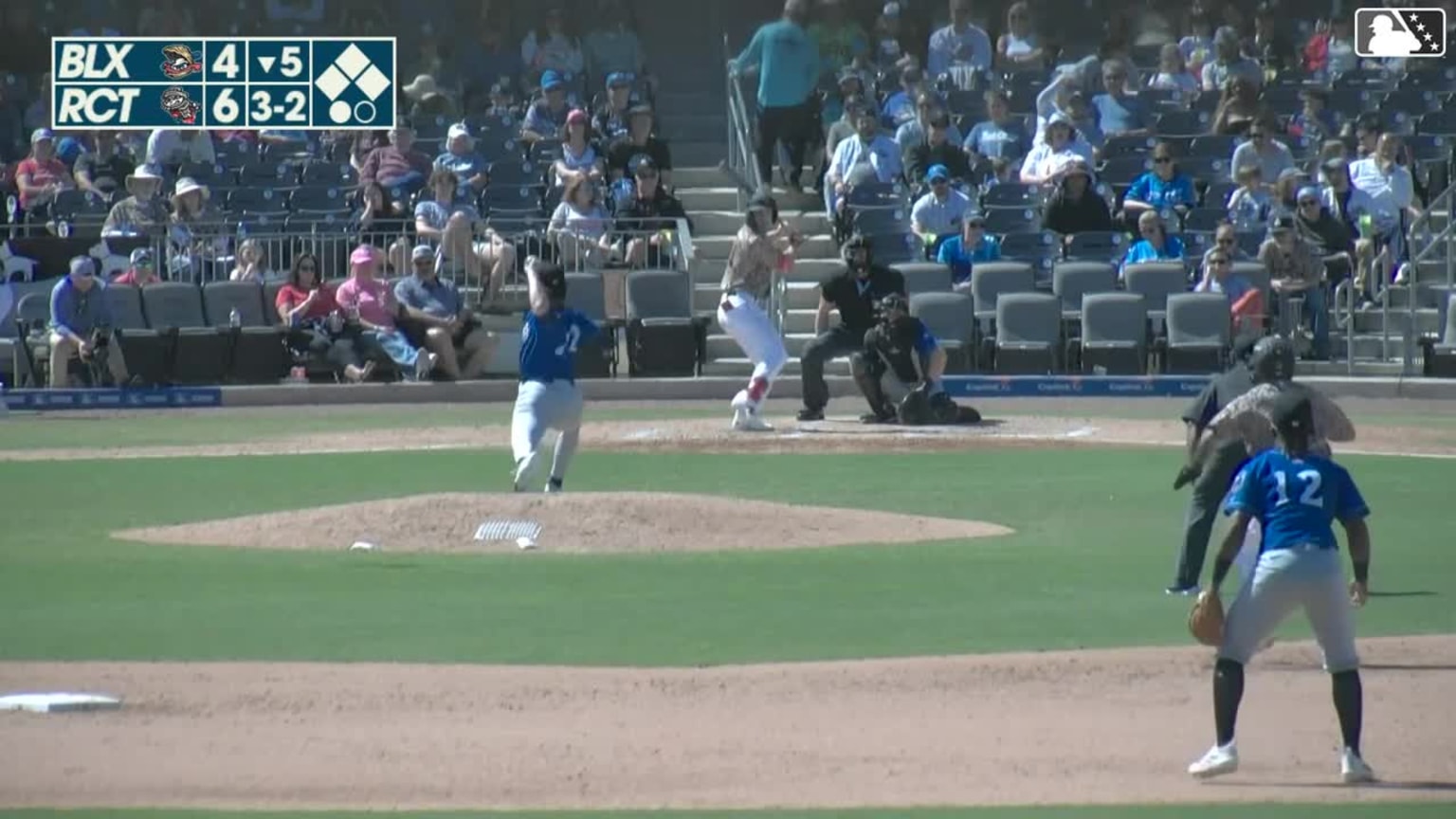 David Calabrese doubles (2) on a sharp line drive to right fielder ...