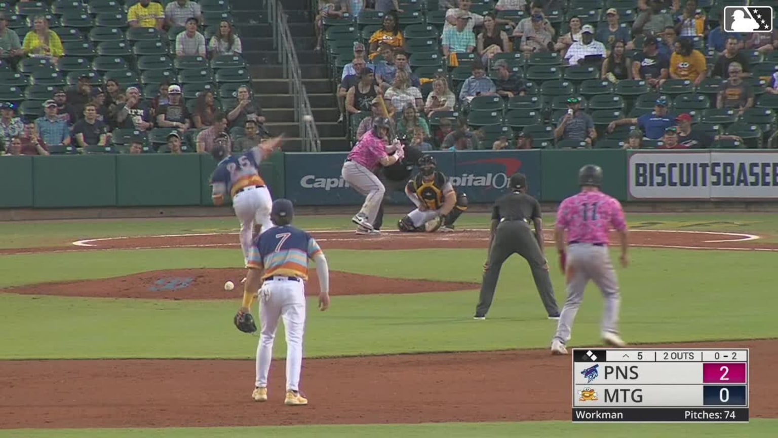 Rays No. 30 prospect Logan Workman's sixth K | 05/17/2024 | Biscuits