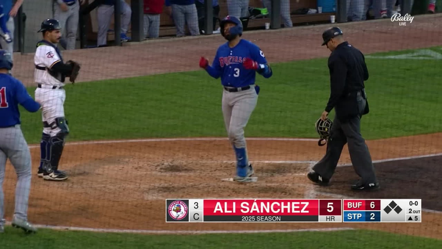 Ali Sanchez hits a 3-run Home Run | 05/09/2025 | Bisons