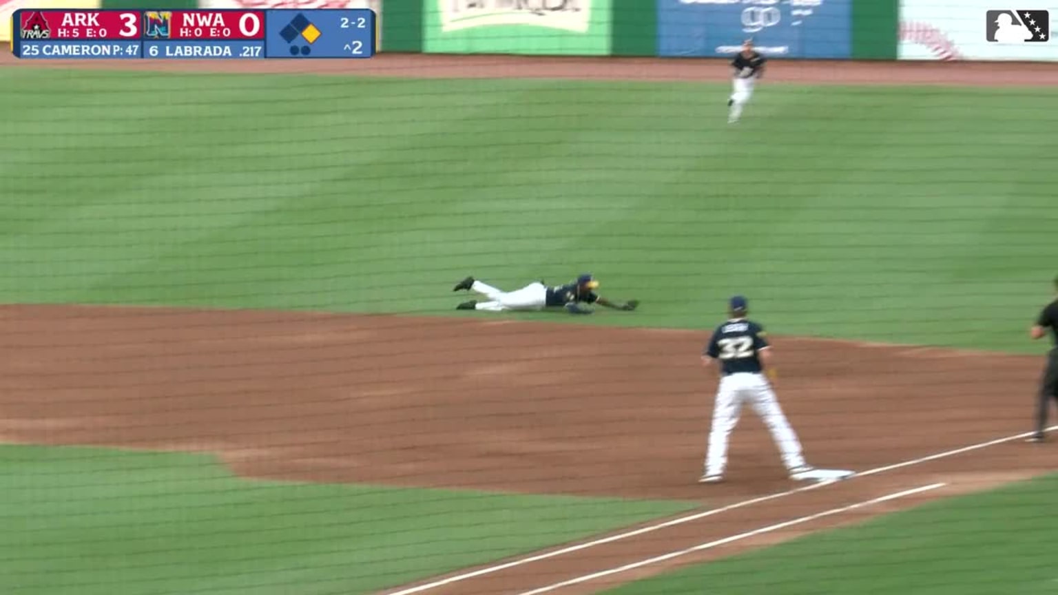 Tyler Tolbert makes a throw from the grass | 07/26/2024 | Naturals