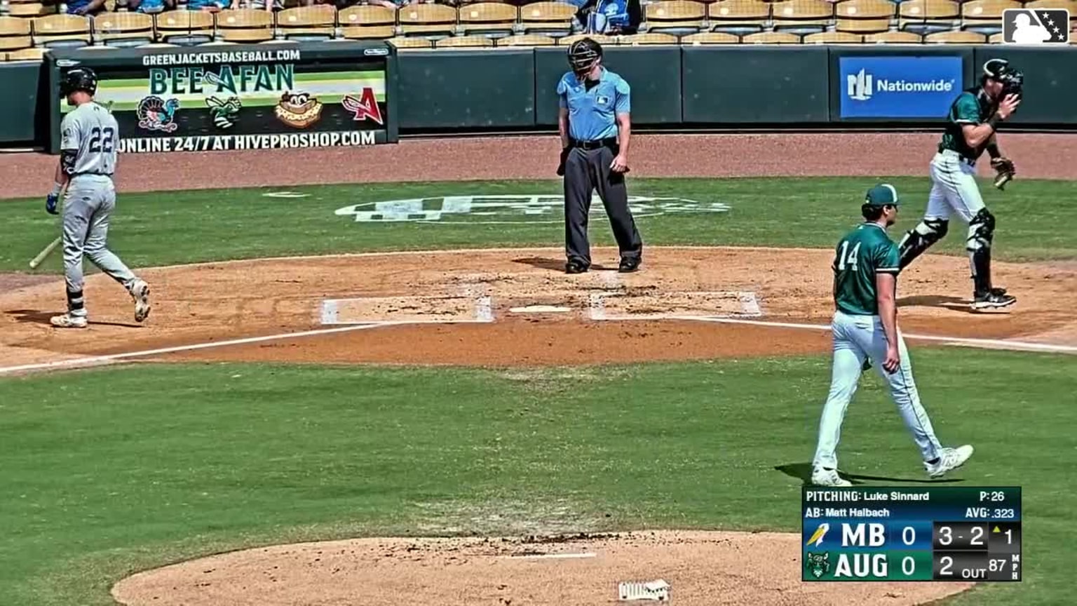 Luke Sinnard's third strikeout of the 1st | 04/15/2025 | GreenJackets
