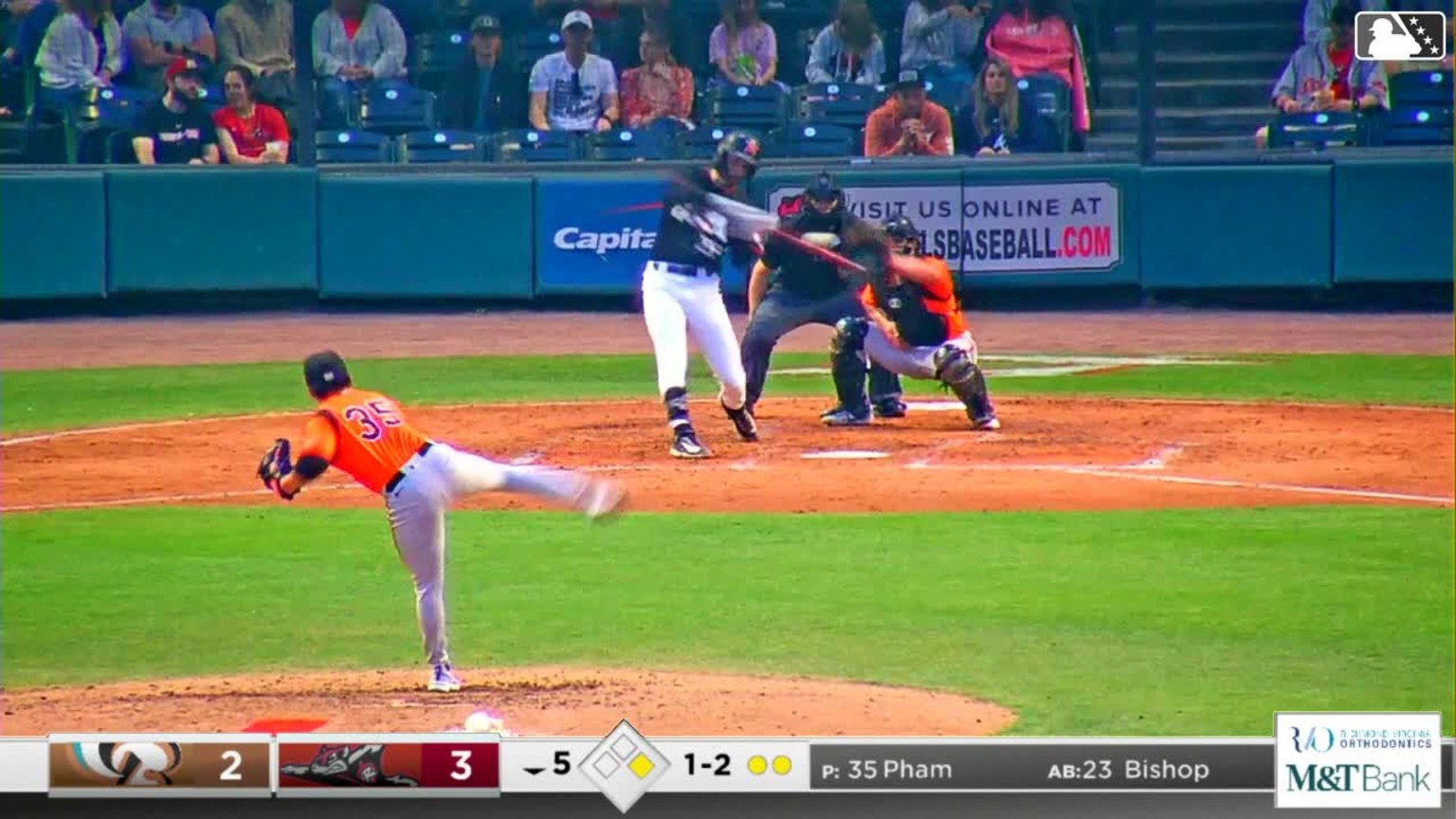 Alex Pham strikes out his sixth batter | 04/25/2024 | Baysox