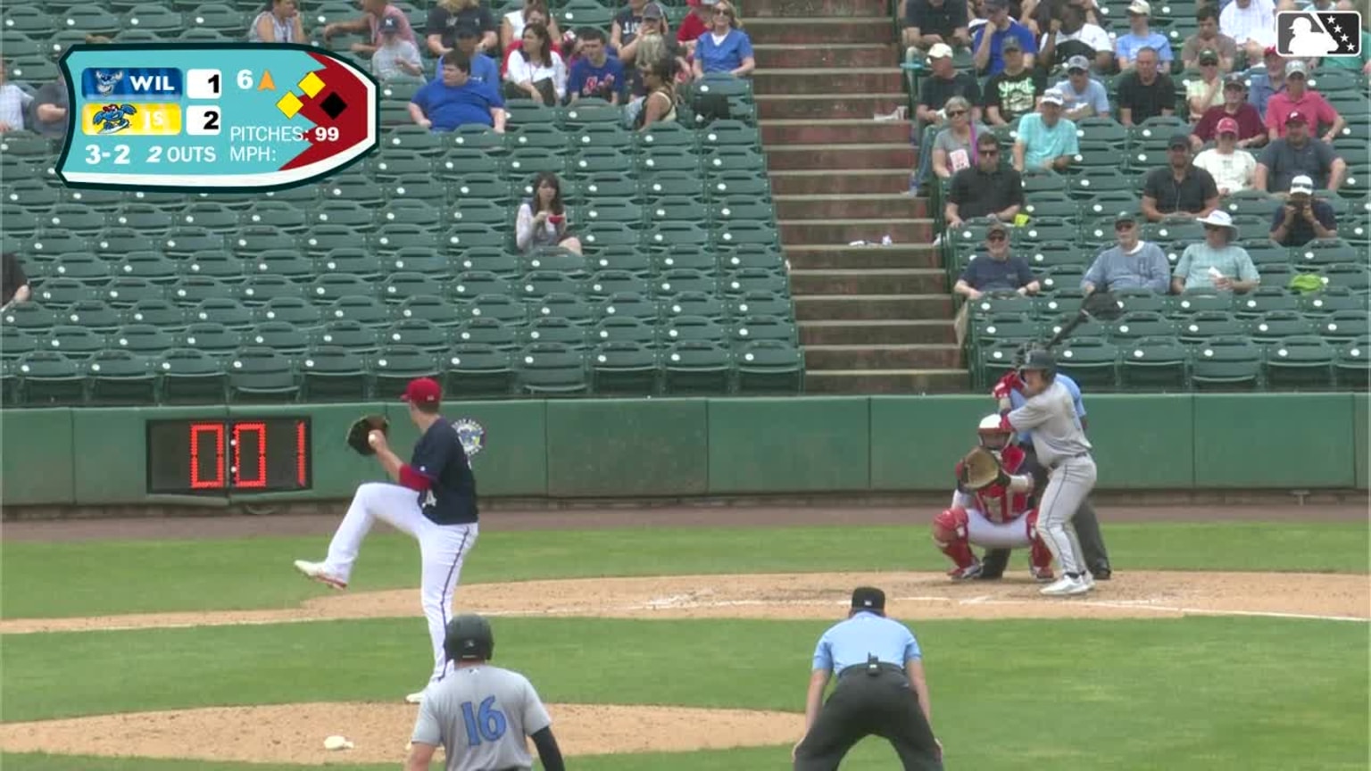 Samuel Aldegheri picks up his seventh strikeout | 05/08/2024 | BlueClaws