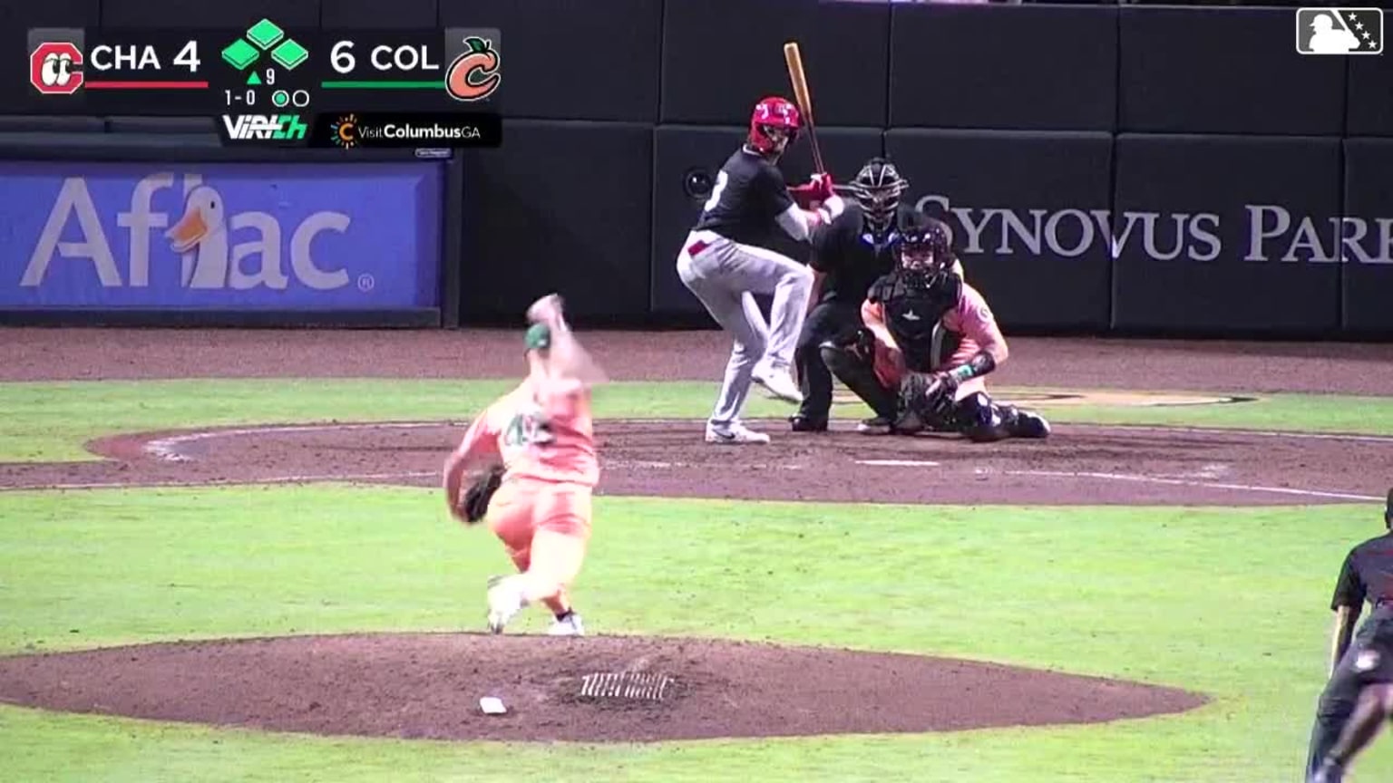 Michael Trautwein hits a grand slam (1) to left field. Carlos Jorge ...