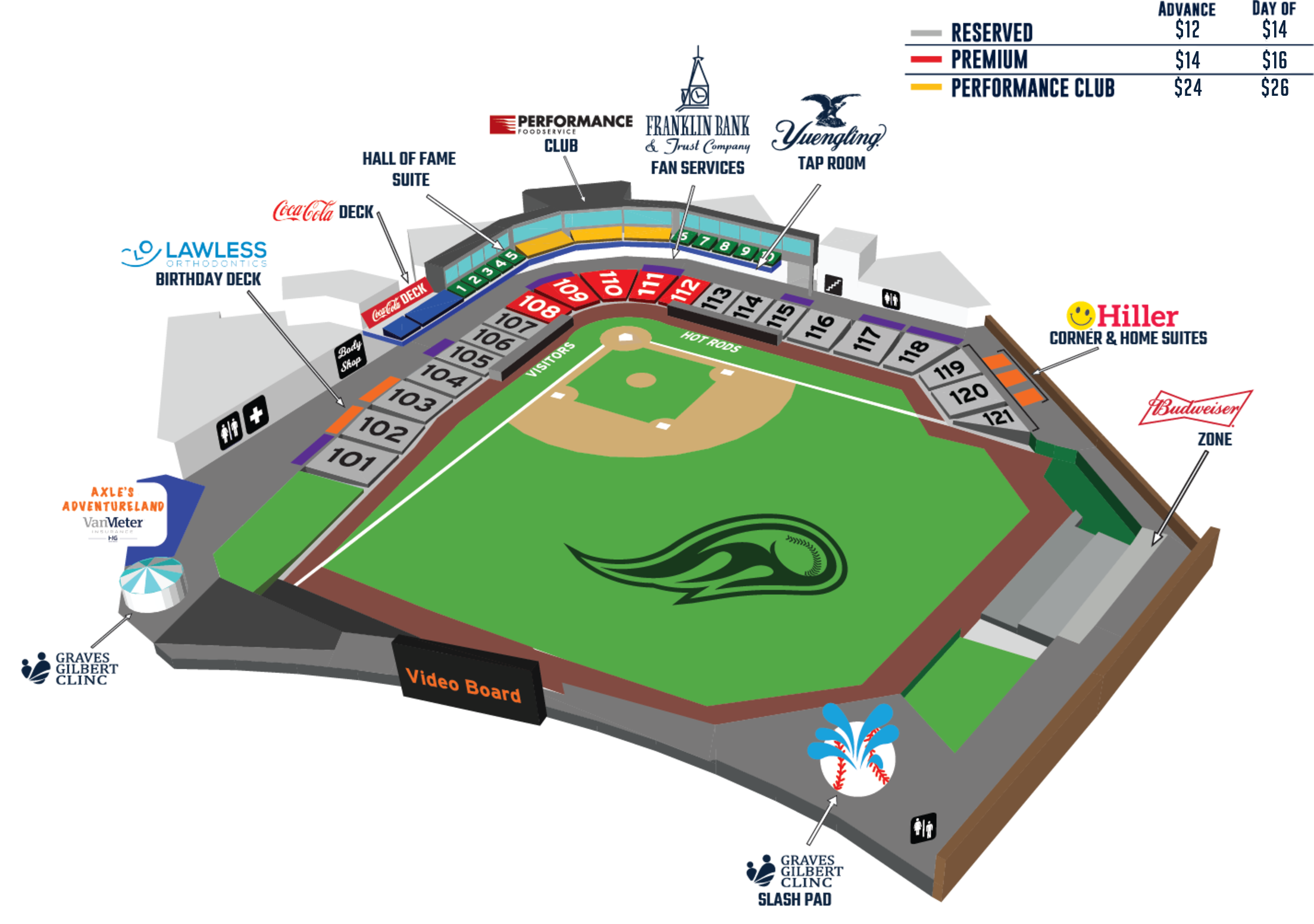 Ticket Pricing & Seating Chart | Hot Rods