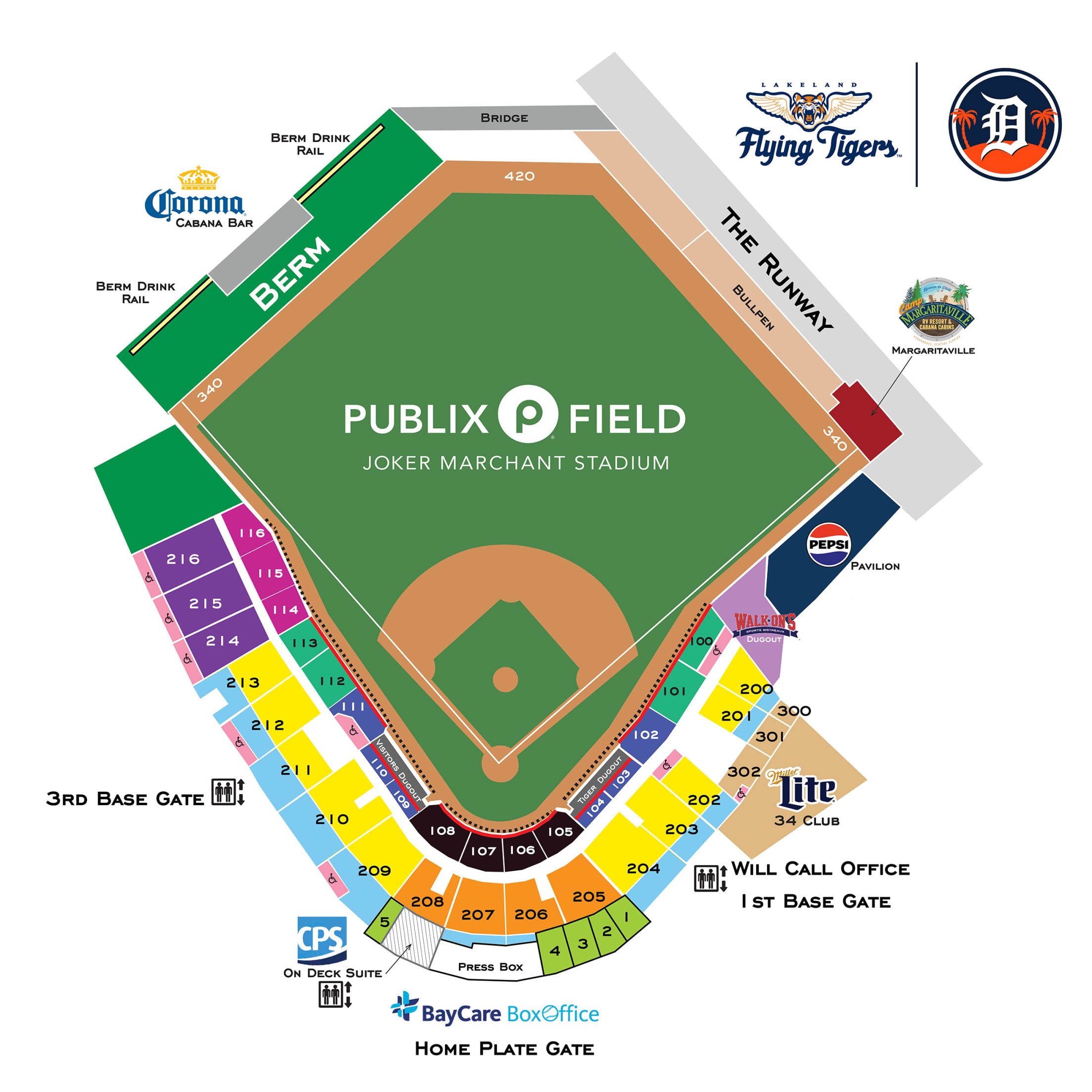 Seating chart and rain-out policy | Flying Tigers