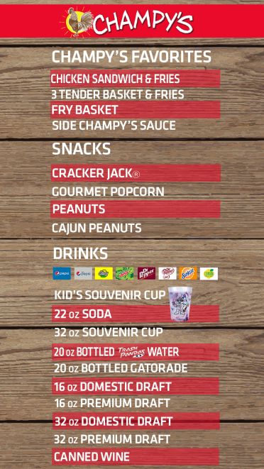 Food and Beverage Menus | Trash Pandas