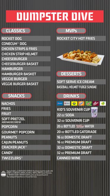 Food and Beverage Menus | Trash Pandas