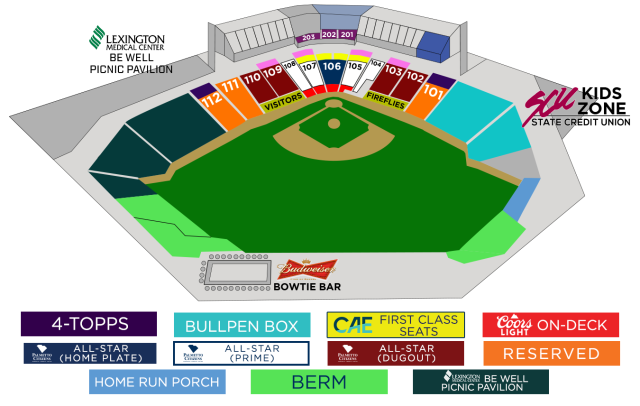 Segra Park Seating Chart | Fireflies