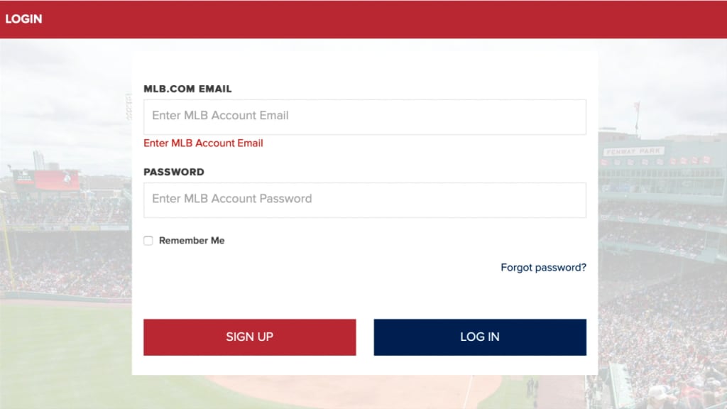 Mlb tv login store