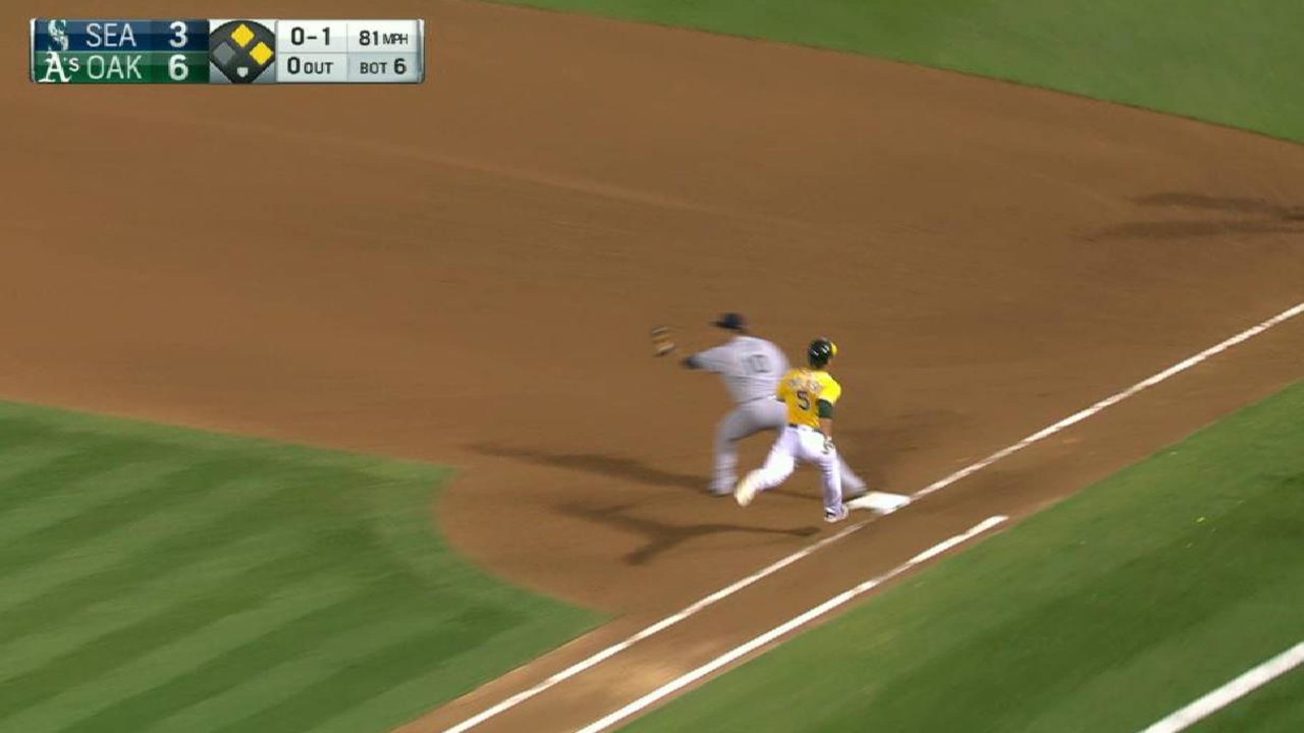 Jake Smolinski grounds into a double play, third baseman Kyle Seager to ...