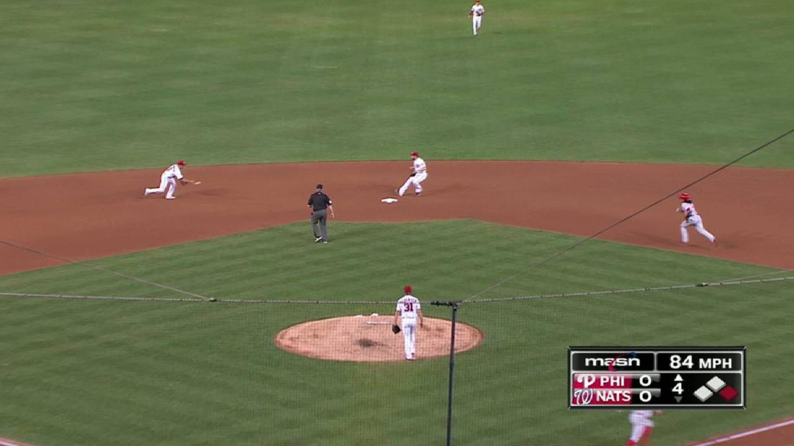 Peter Bourjos grounds into a double play, shortstop Danny Espinosa to ...