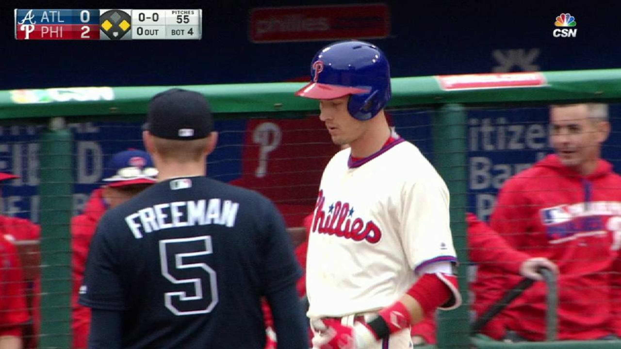 Tyler Goeddel hit by pitch.