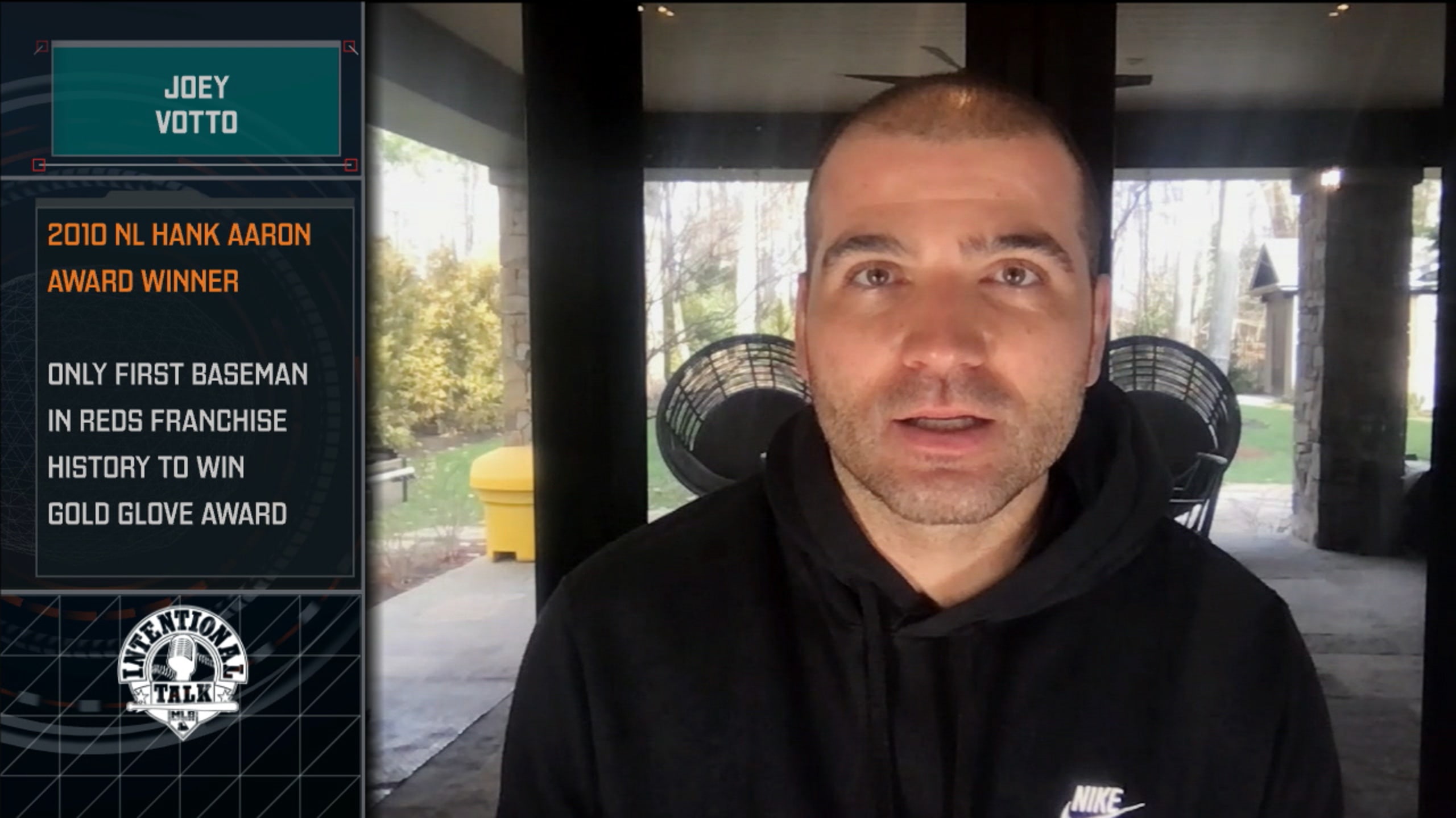 Joey Votto wishes Chris Rose luck