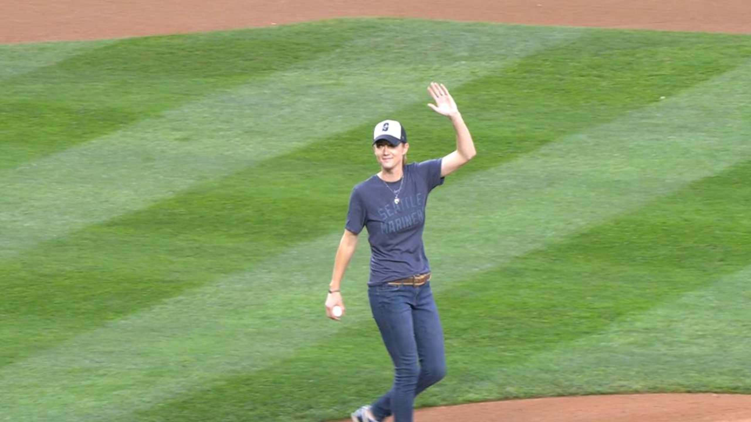 Caryn Carter first pitch