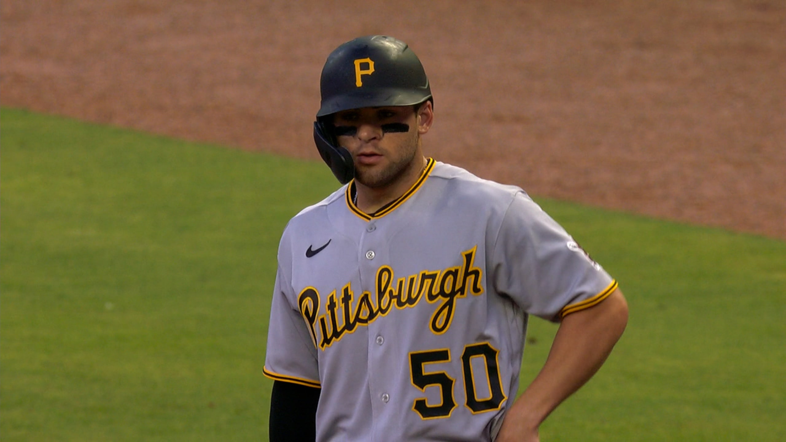 Travis Swaggerty's first MLB hit