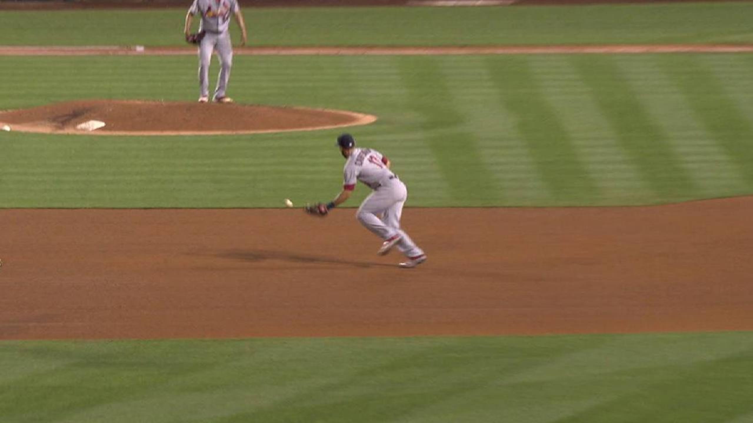Albert Pujols Reaches On A Fielding Error By Third Baseman Matt Carpenter