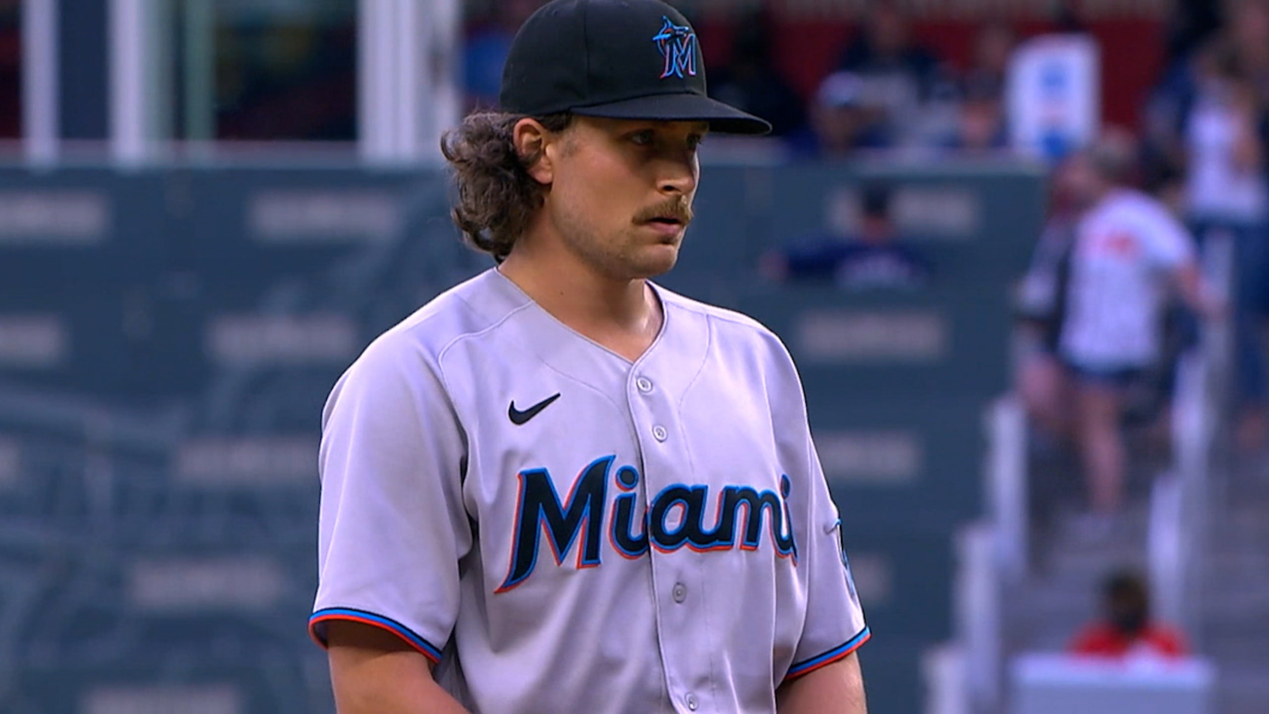 Nick Neidert fans Marcell Ozuna