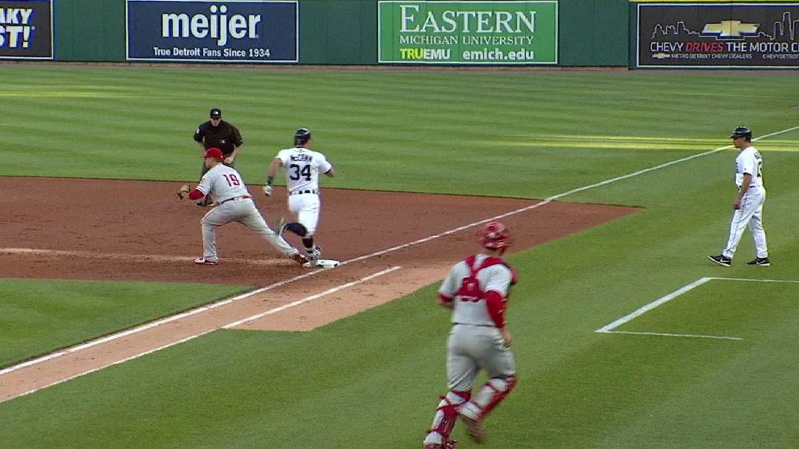 James McCann grounds into a double play, third baseman Maikel Franco to ...