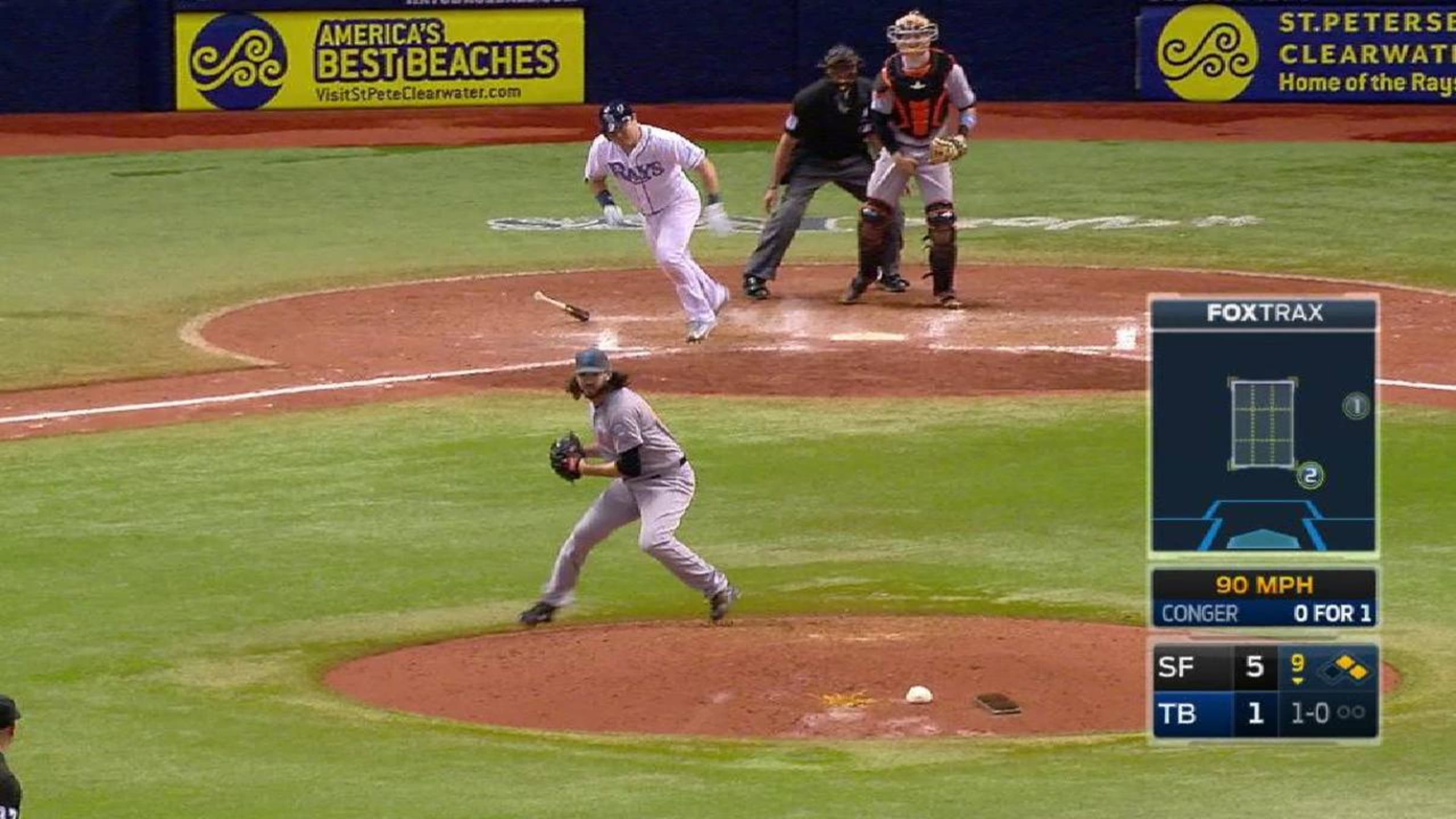 Hank Conger grounds into a force out, pitcher Cory Gearrin to third ...