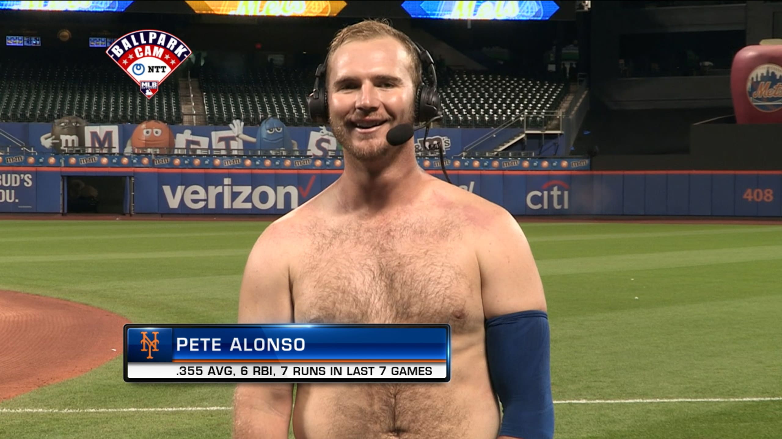 Shirtless Alonso on walk-off