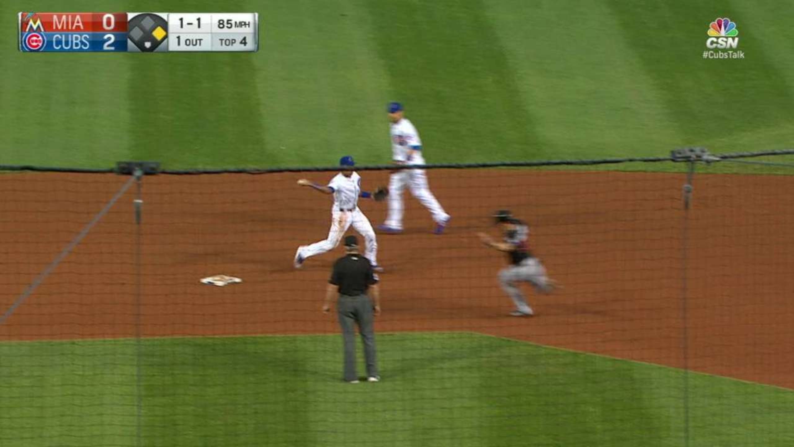 Zobrist starts a double play