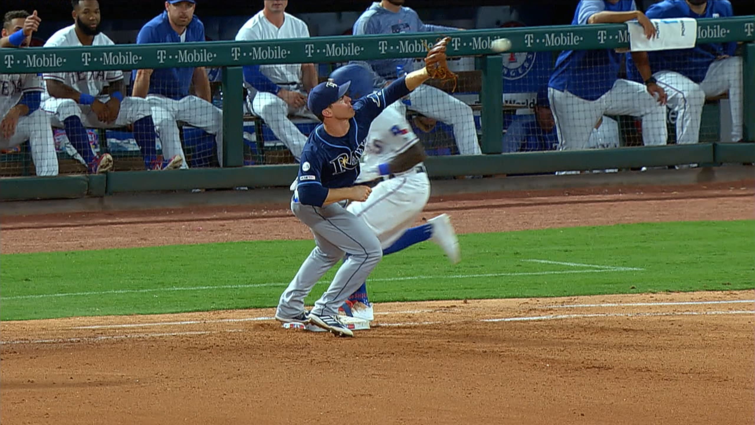 DeShields reaches after review