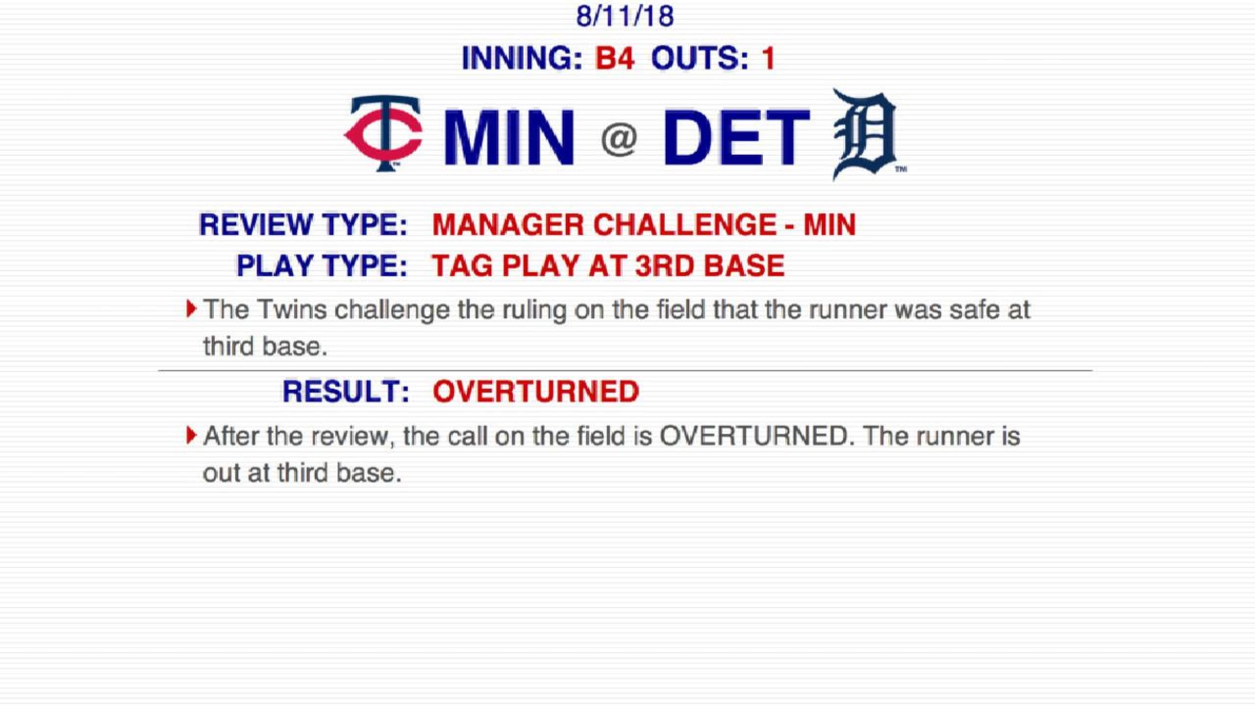 Sano tags Goodrum out at third