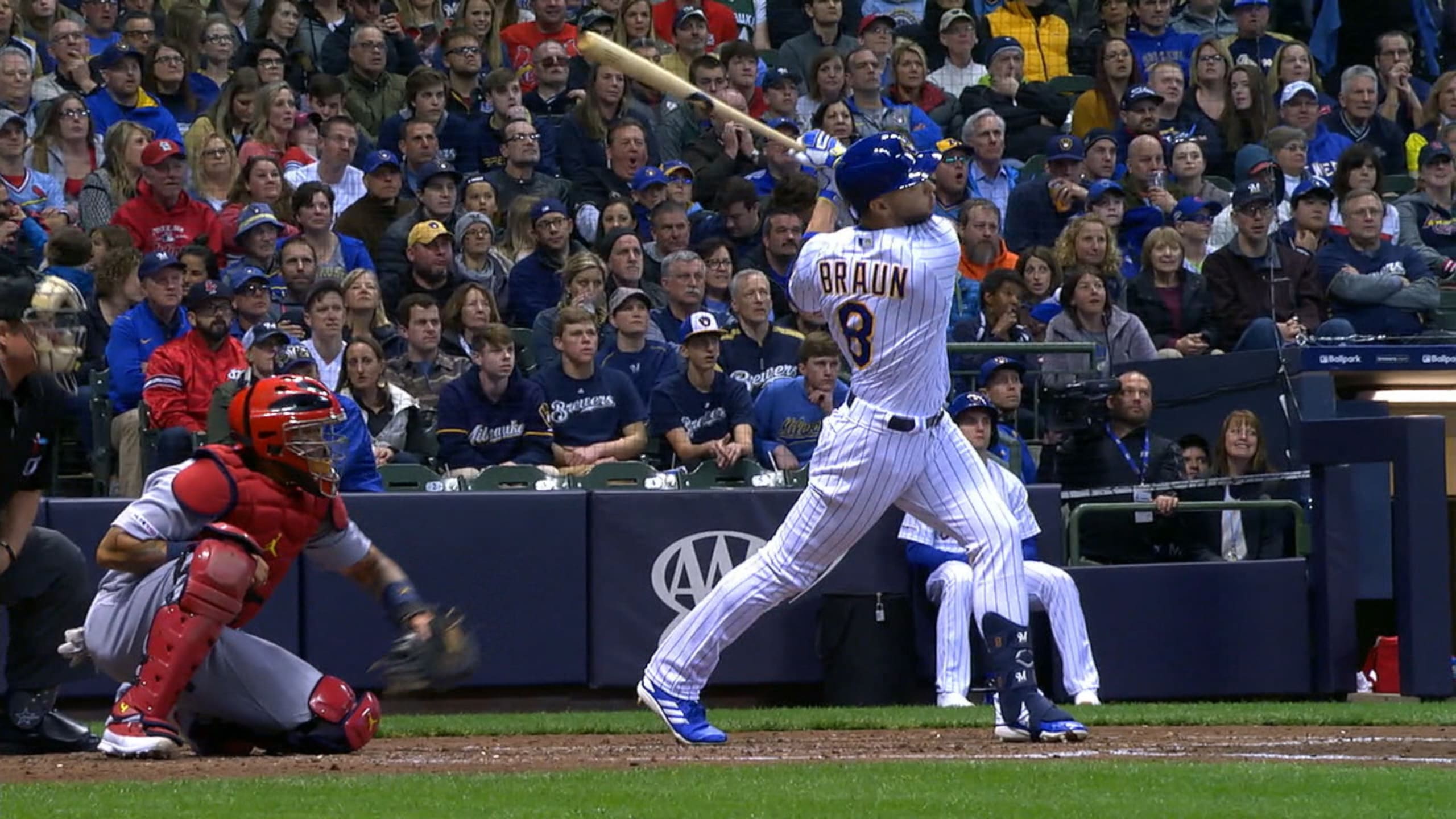 Jonrón de tres carreras de Braun